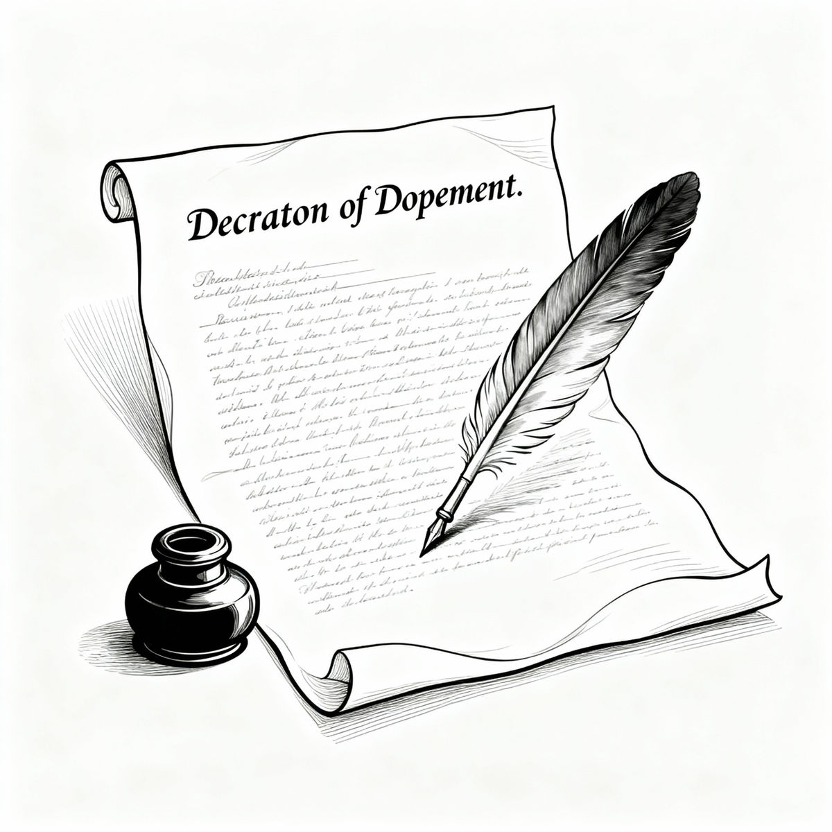 Easy Declaration Of Independence Drawing - AI Generated Art