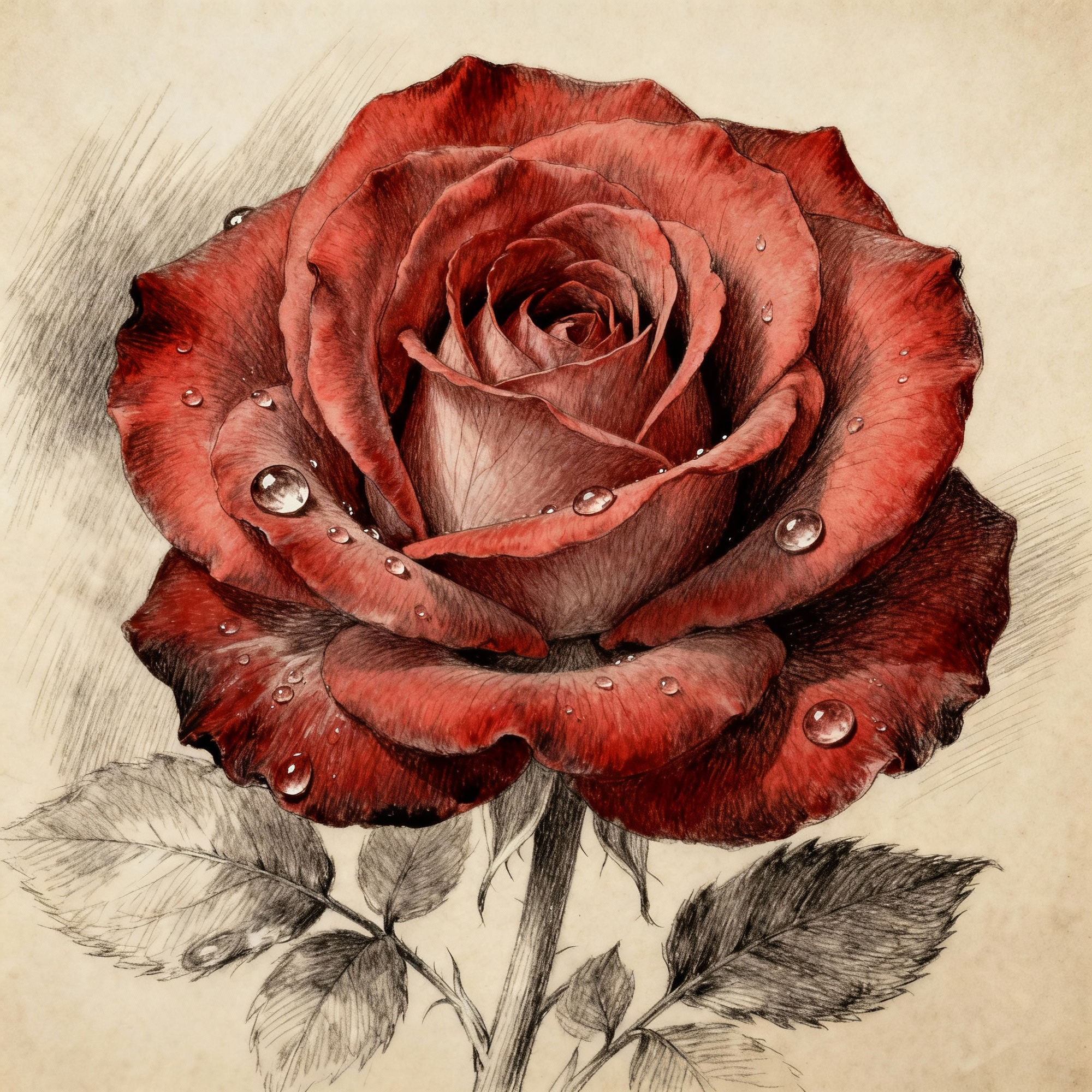 Rose Images Drawing - AI Generated Art
