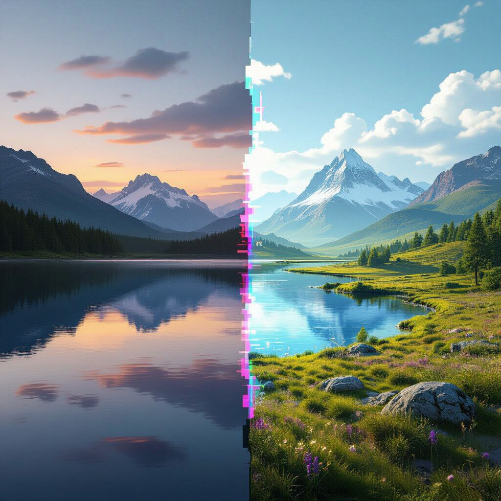 Real Image Vs Virtual Image Comparisons - AI Generated Art