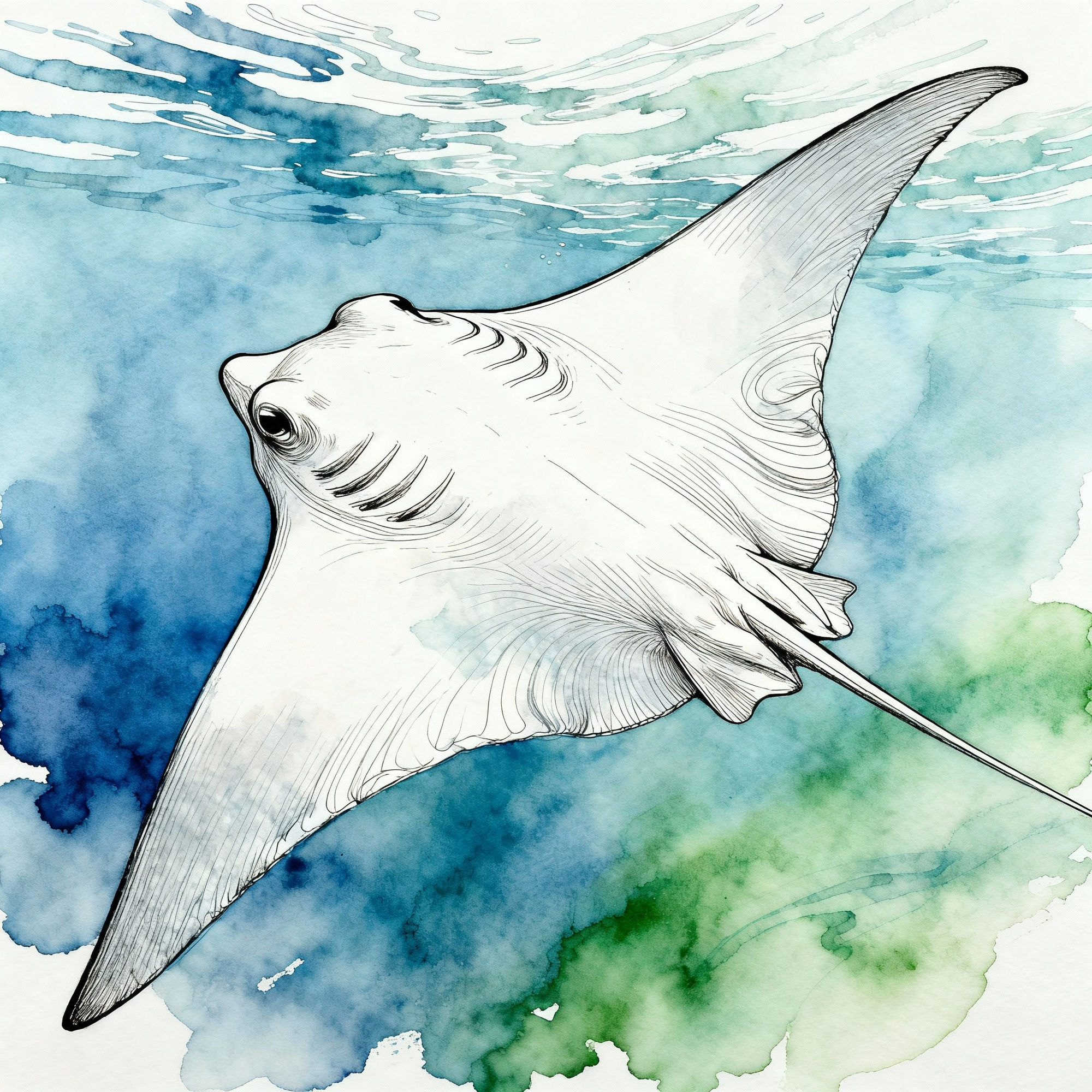 Sting Ray Drawings - AI Art Gallery