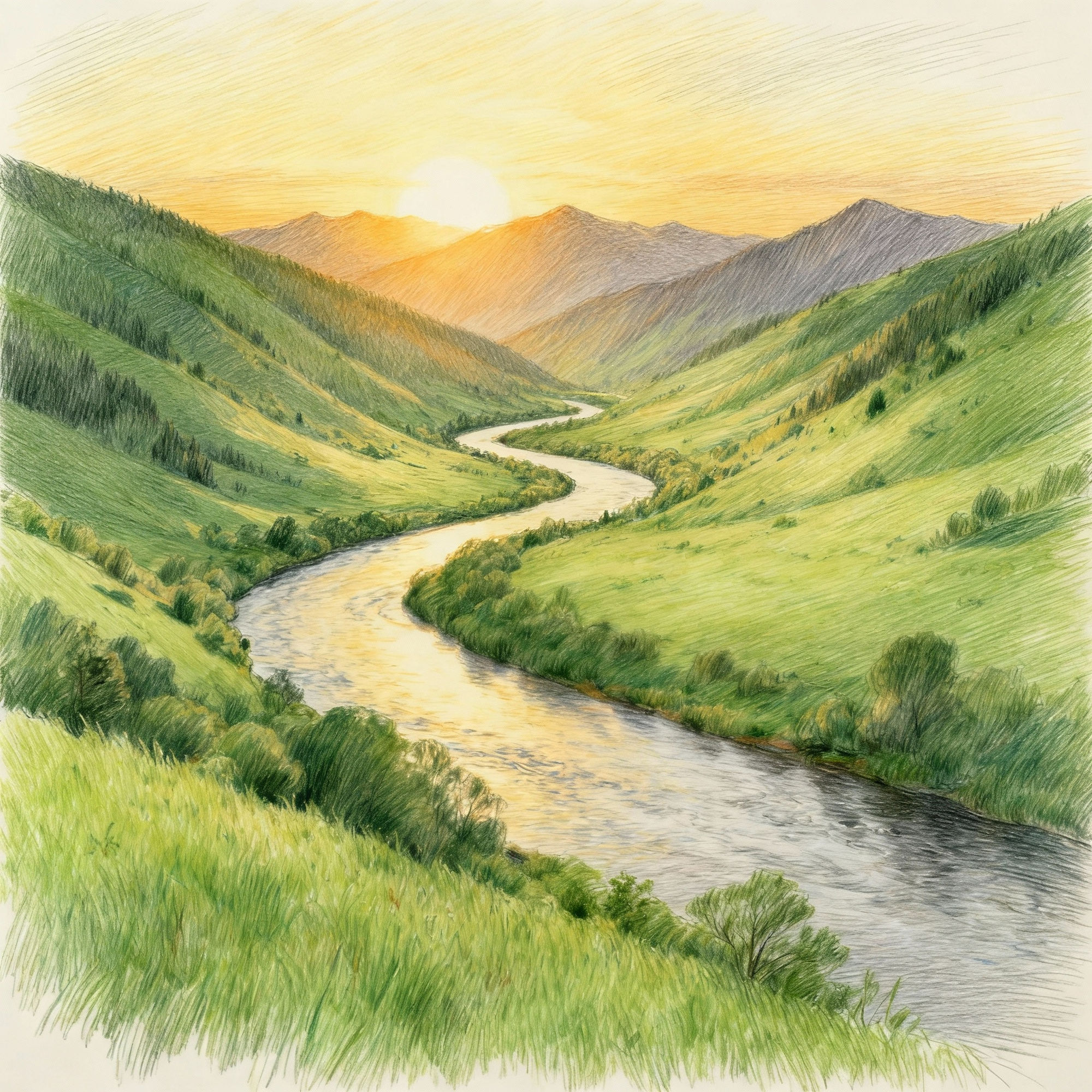 Valley Drawings - AI Generated Art