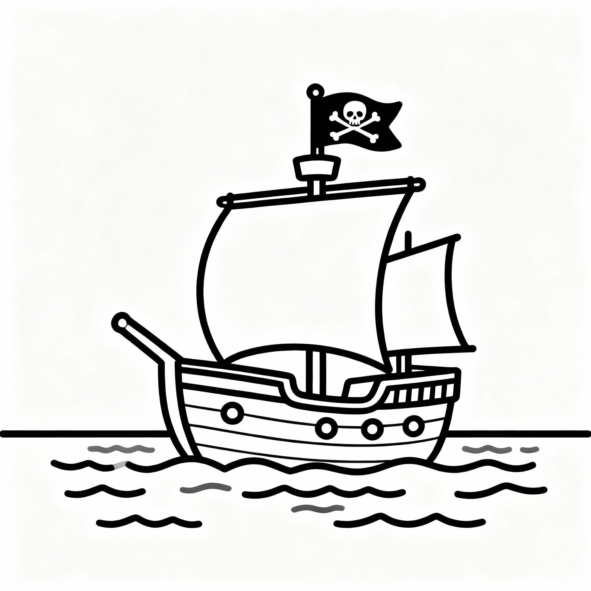Easy Pirate Ship Drawing - AI Generated Art