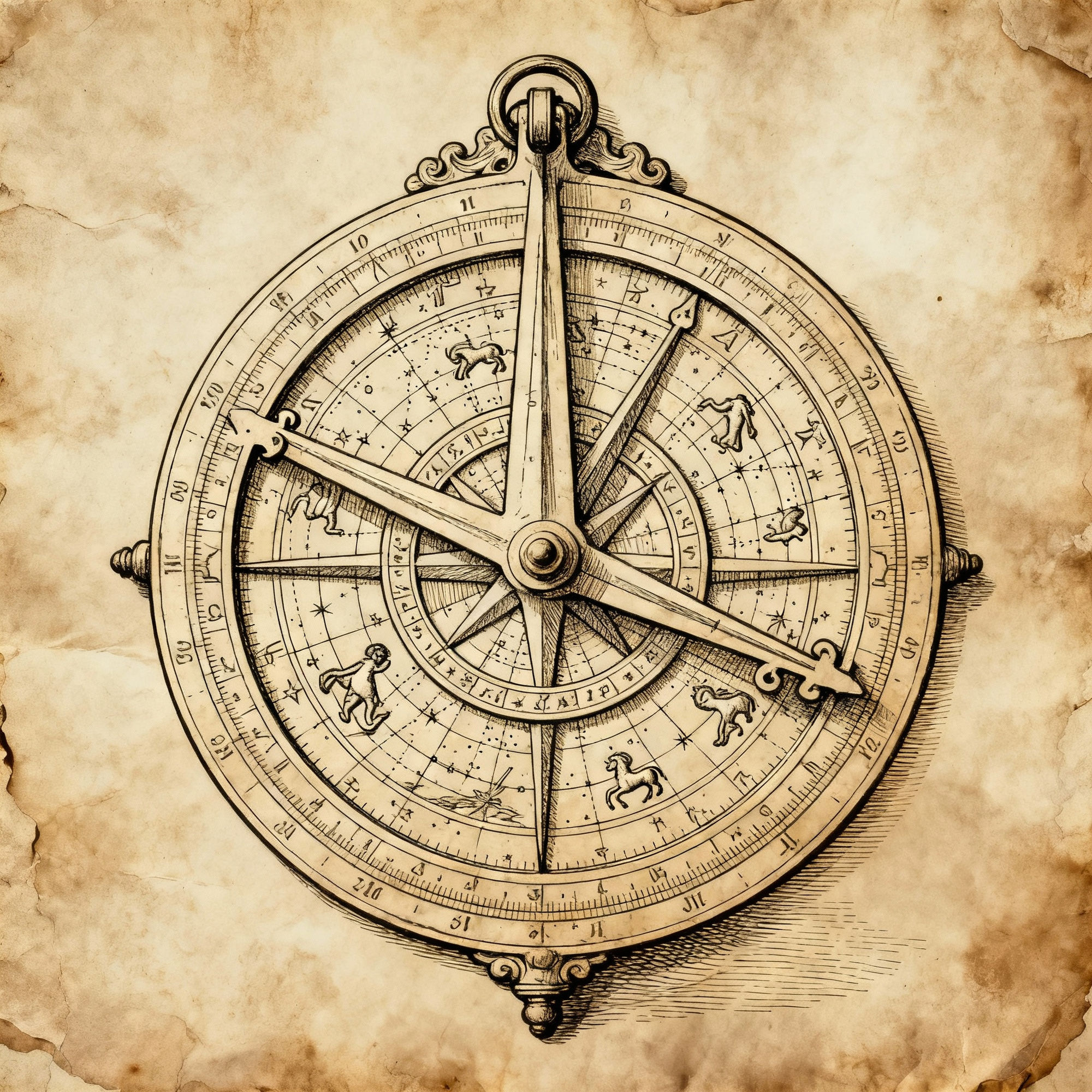 Astrolabe Drawings - AI Generated Art