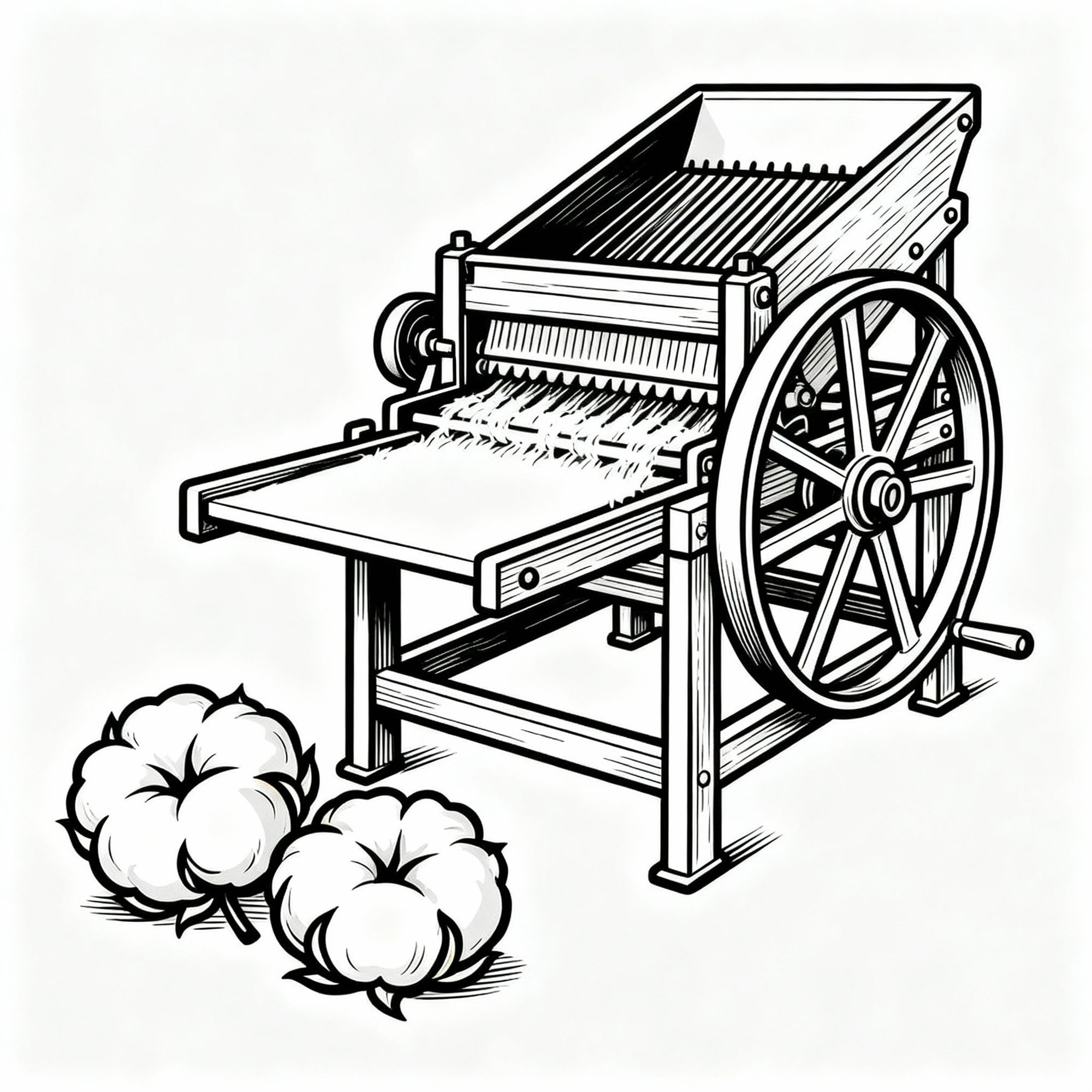 Cotton Gin Easy Drawing - Simple AI Illustrations
