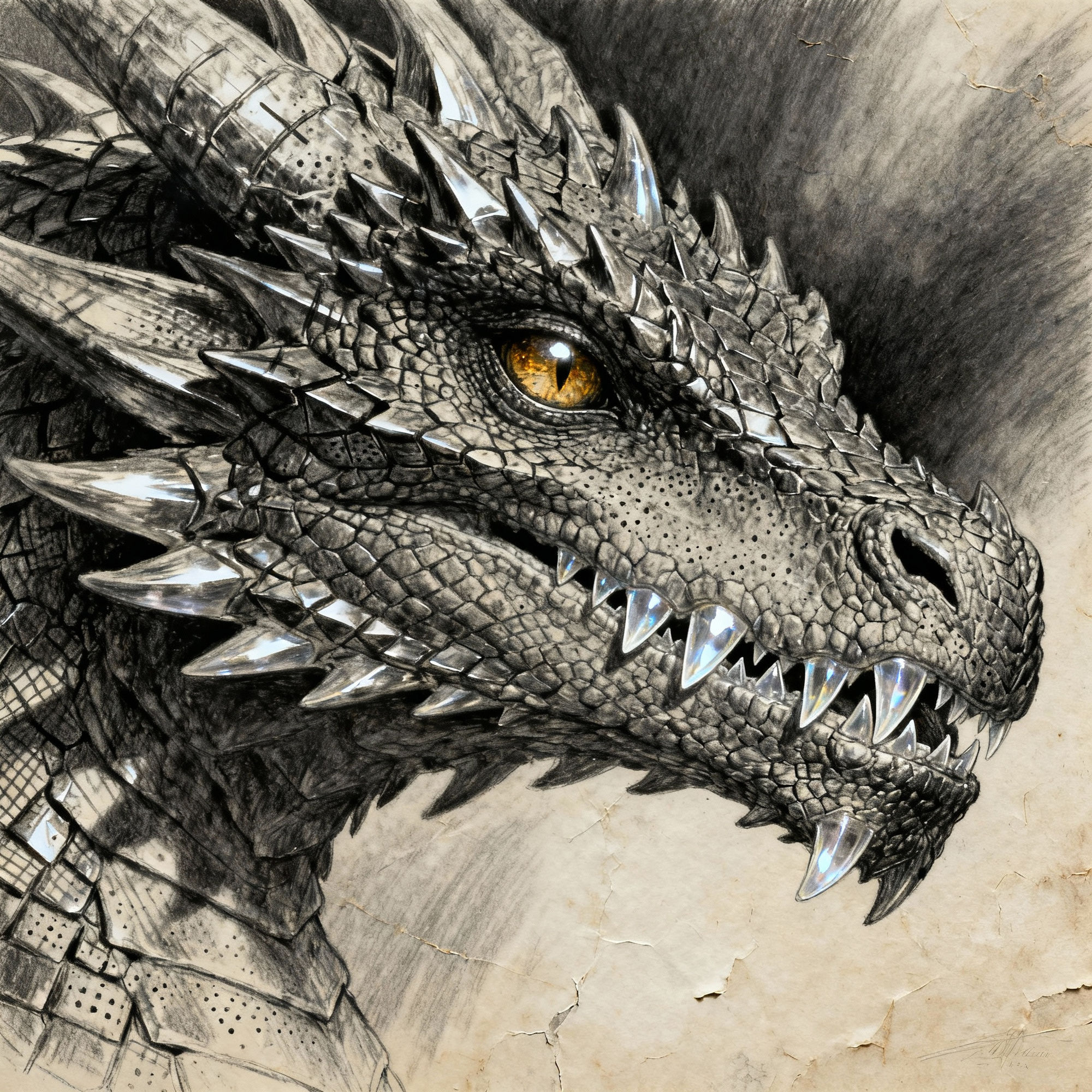 Realistic Dragon Head Drawings - AI Generated Art