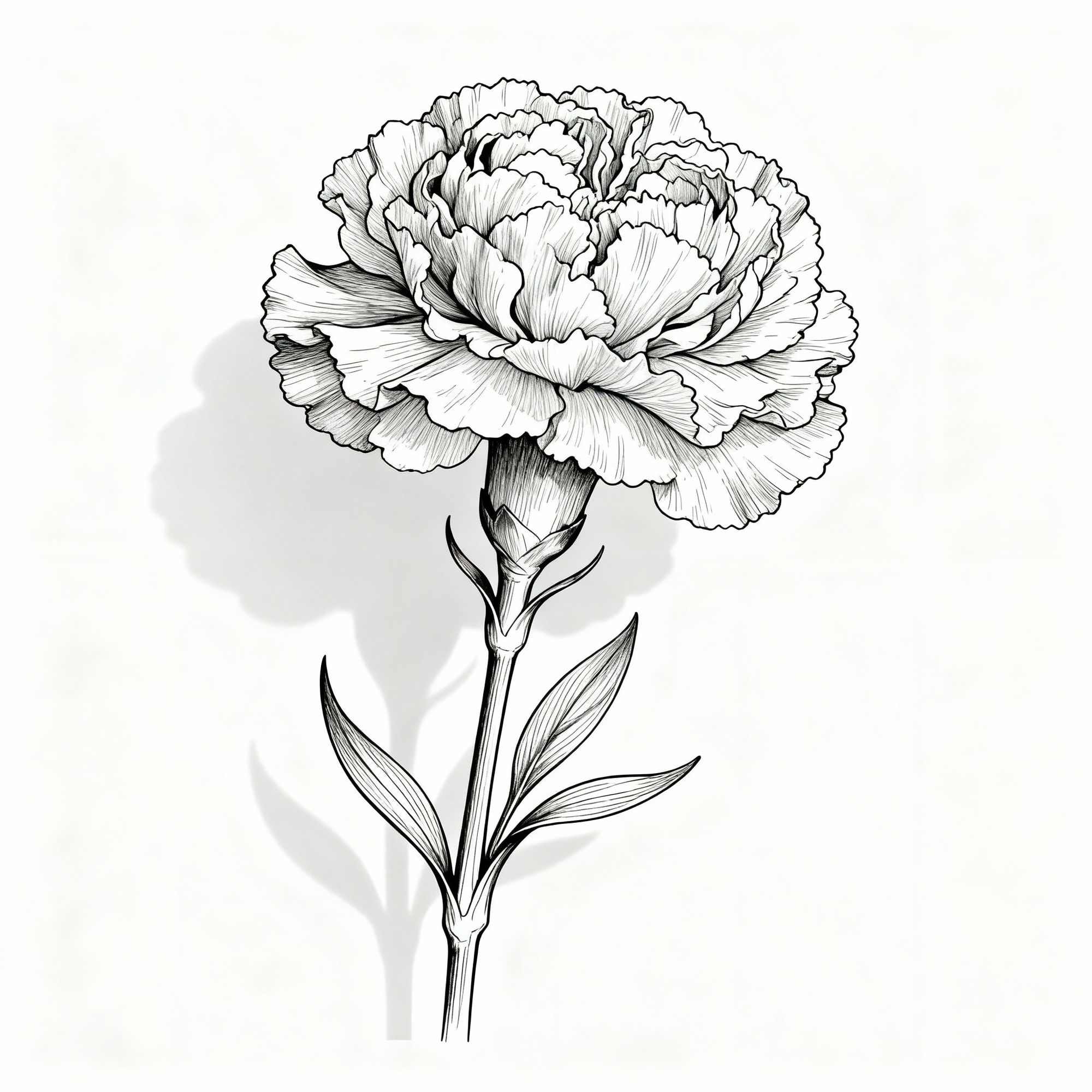 Carnation Flower Drawings - AI Art Gallery