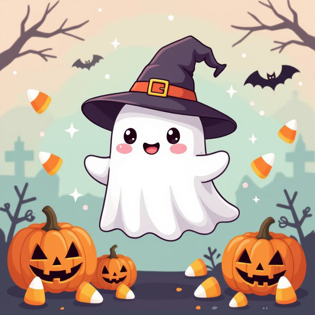 Kawaii Halloween Wallpaper - Cute & Spooky AI Art