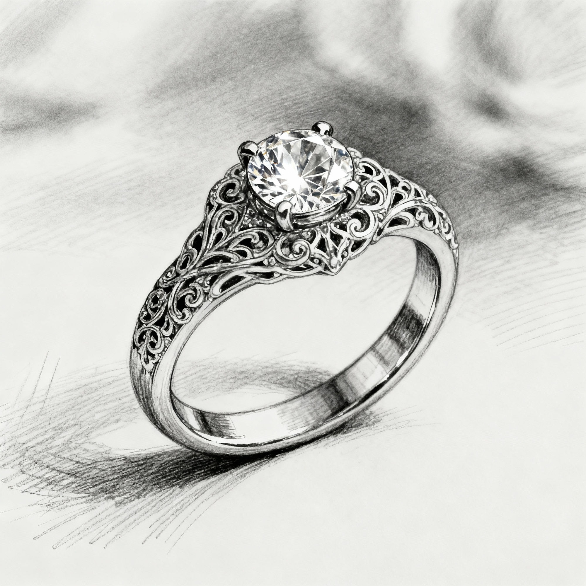 Diamond Ring Drawings - Create Your Own AI Art