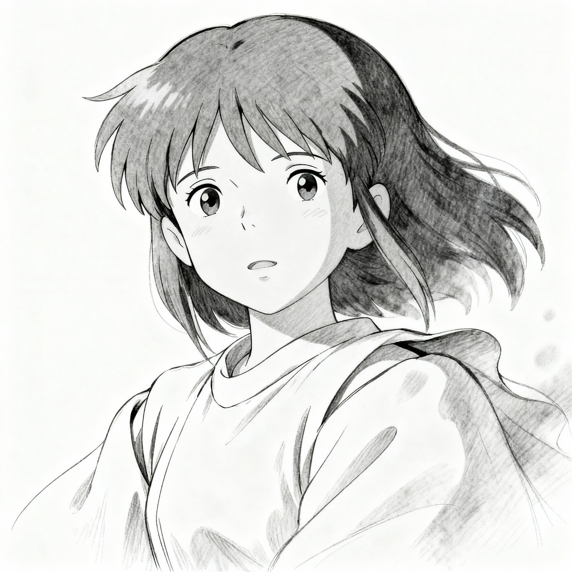 Anime Girl Sketches - AI Generated Art