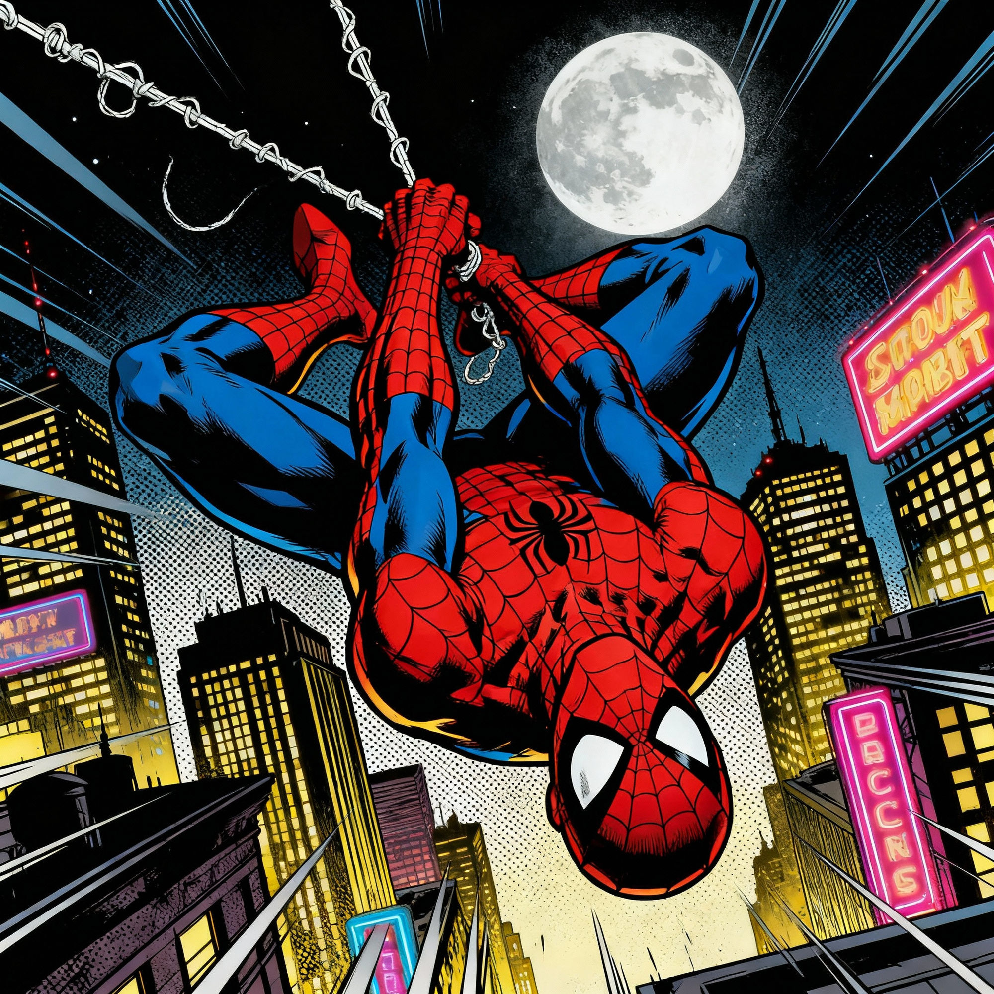 Spiderman Hanging Upside Down Drawing - Create Your Own