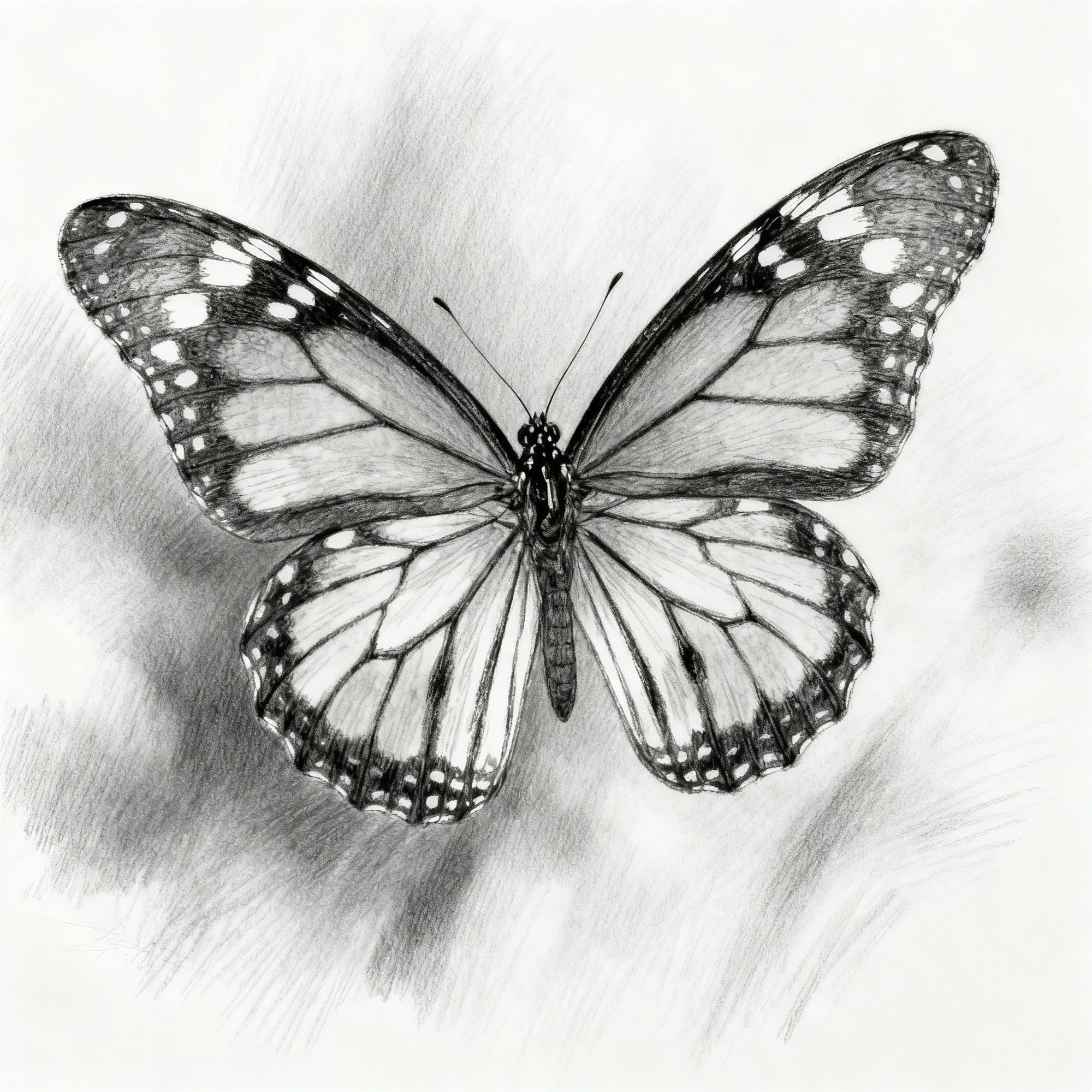 Pencil Butterfly Drawings - AI Generated Art
