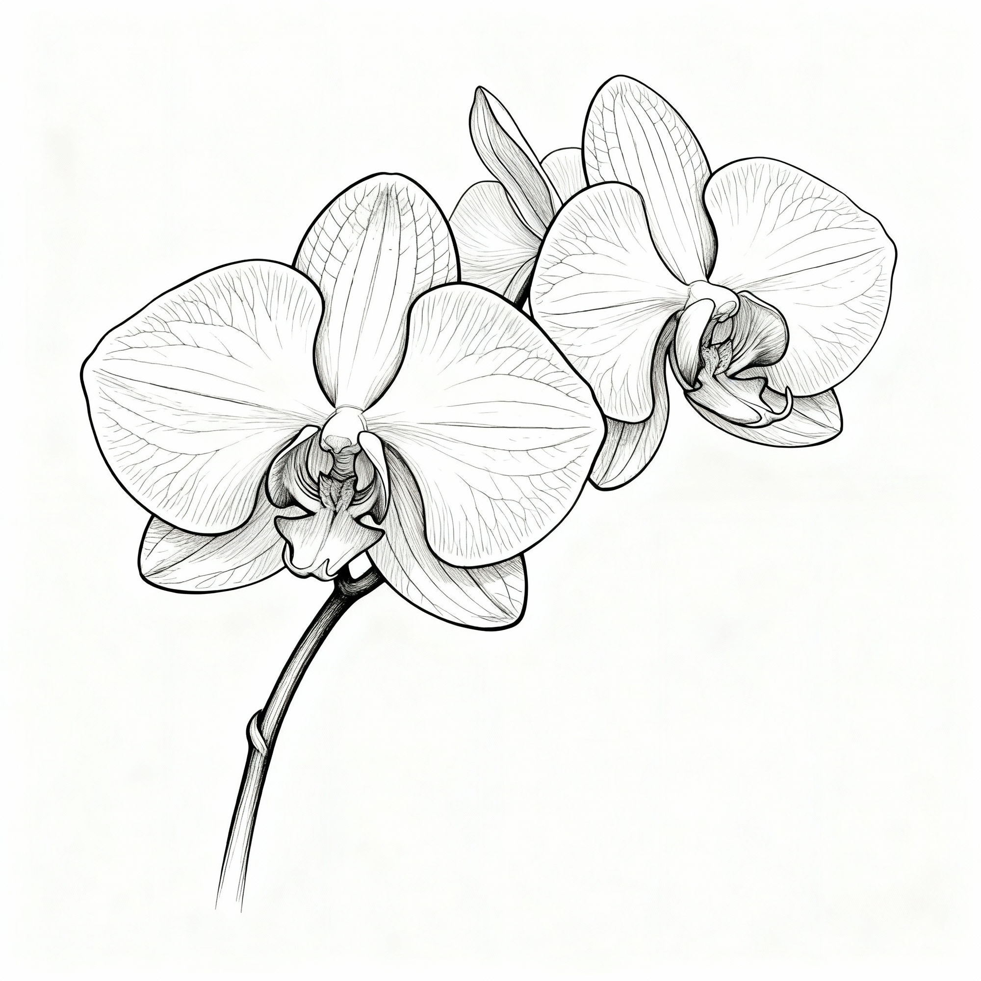 Orchid Flower Drawings - AI Generated Art