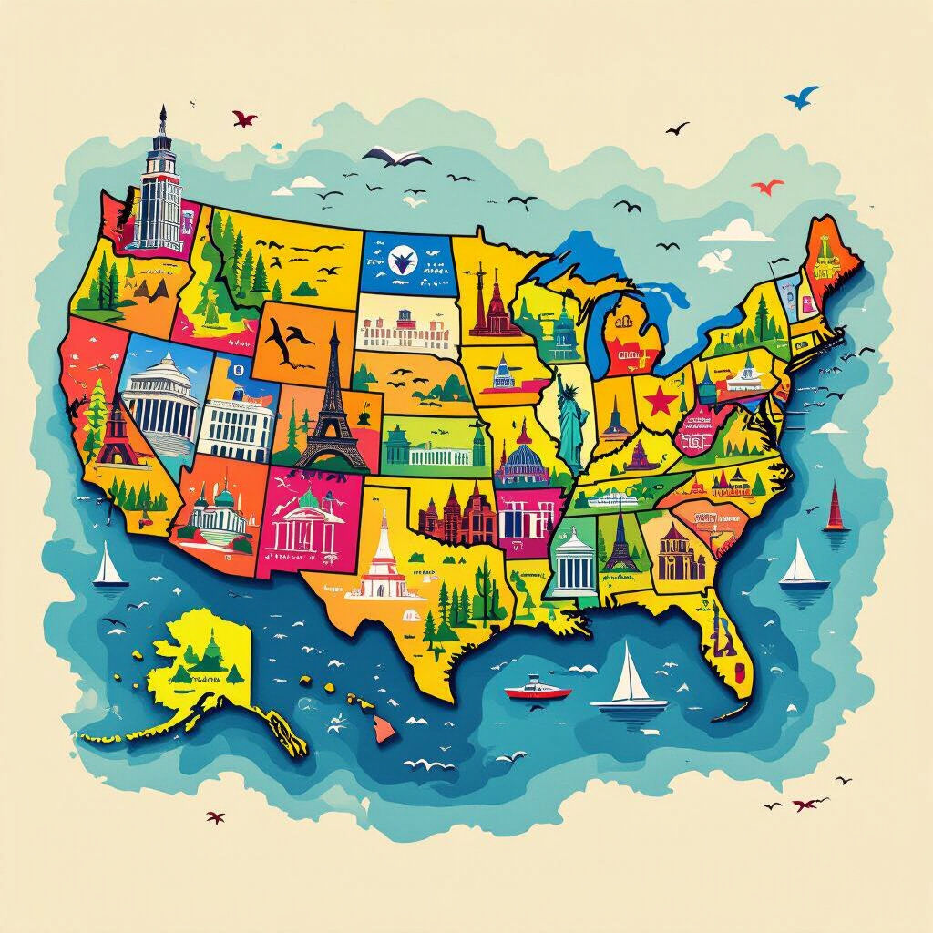 Usa Map Pictures - Create Your Own AI Art