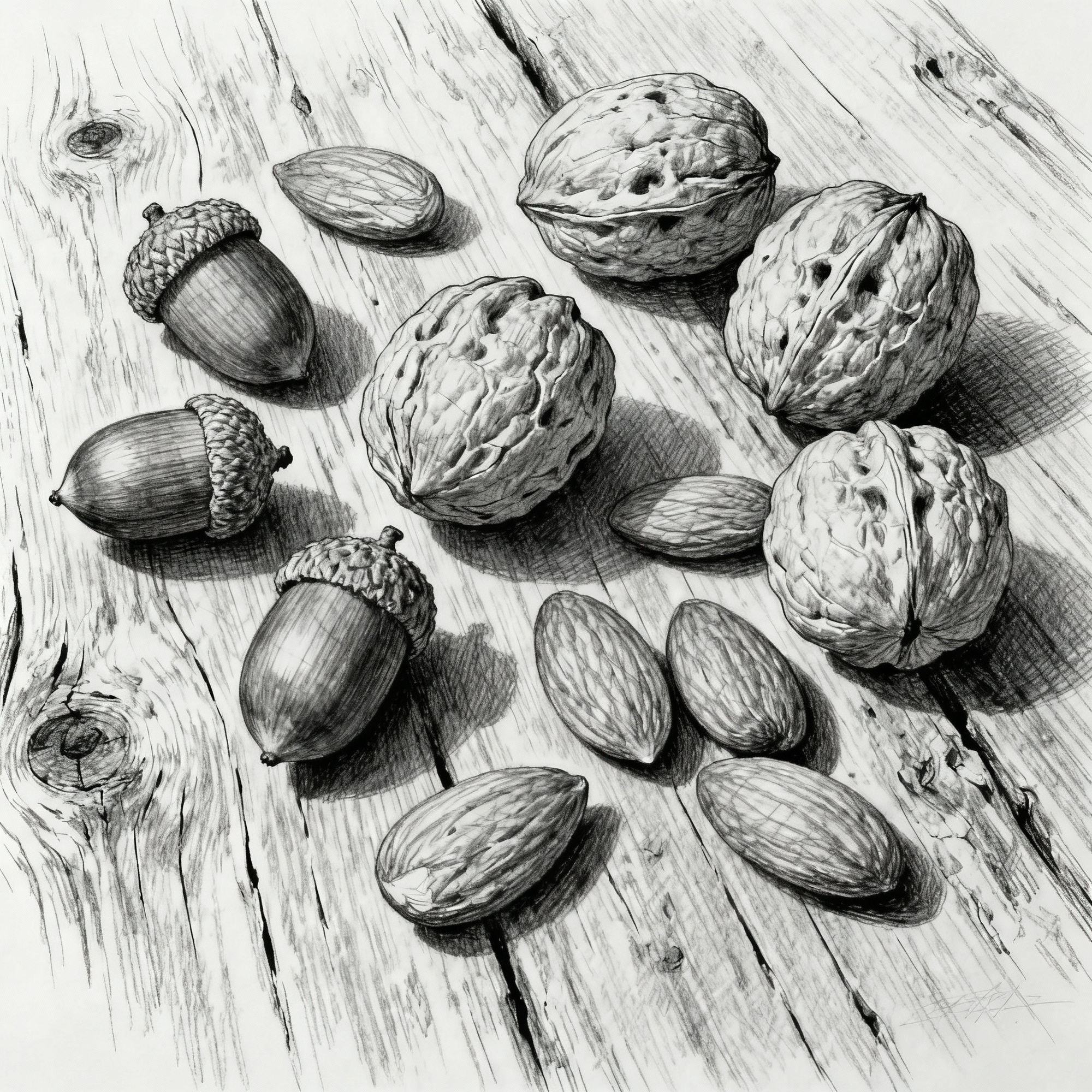 Nuts Drawing - AI Generated Art