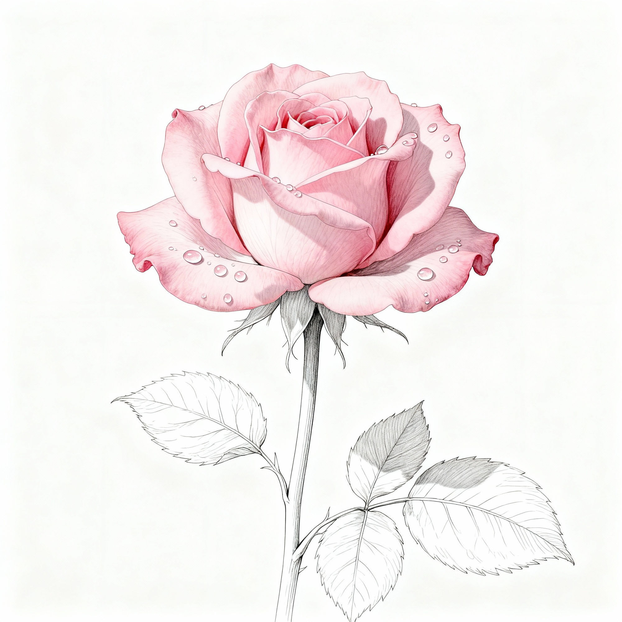 Pink Flower Drawings - AI Art Gallery