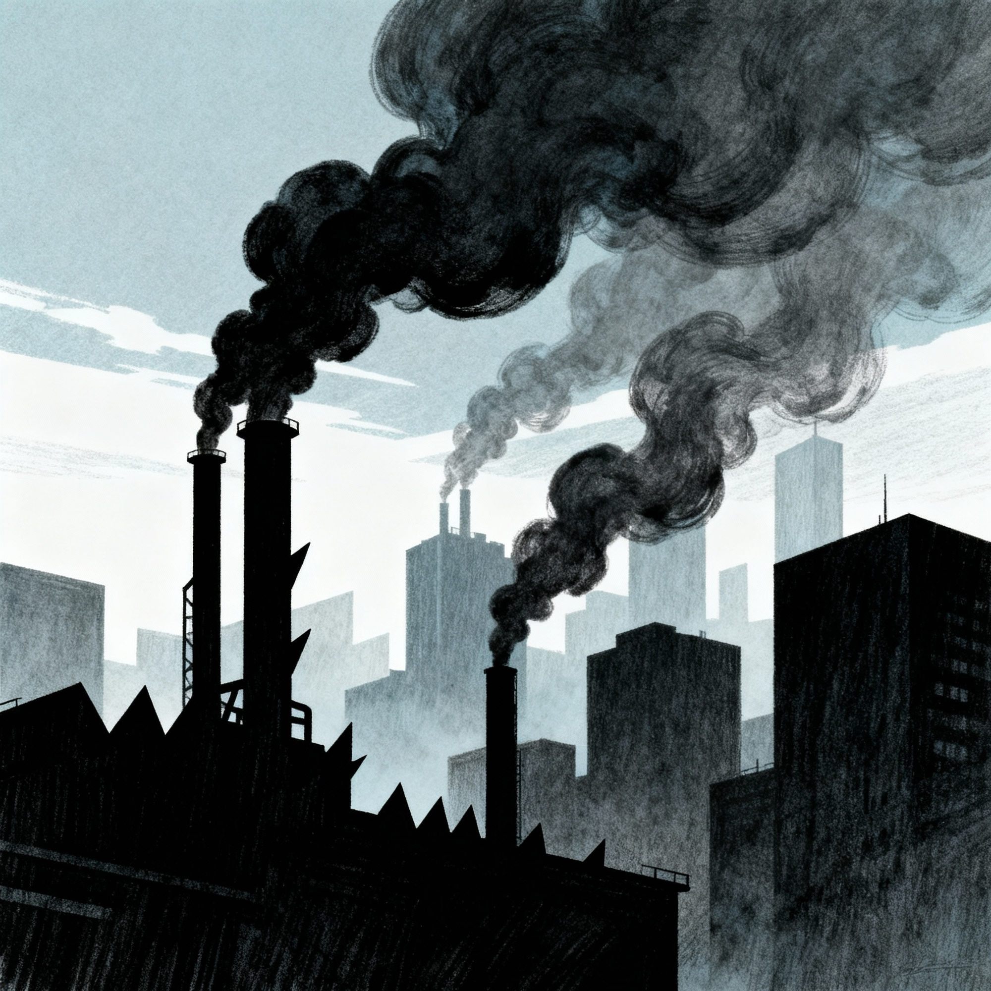 Air Pollution Drawings - AI Generated Art