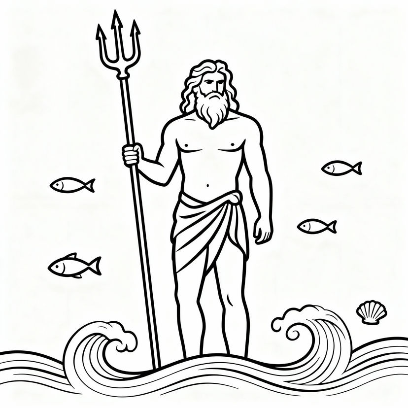 Poseidon Easy Drawing - Create Mythical Art With AI