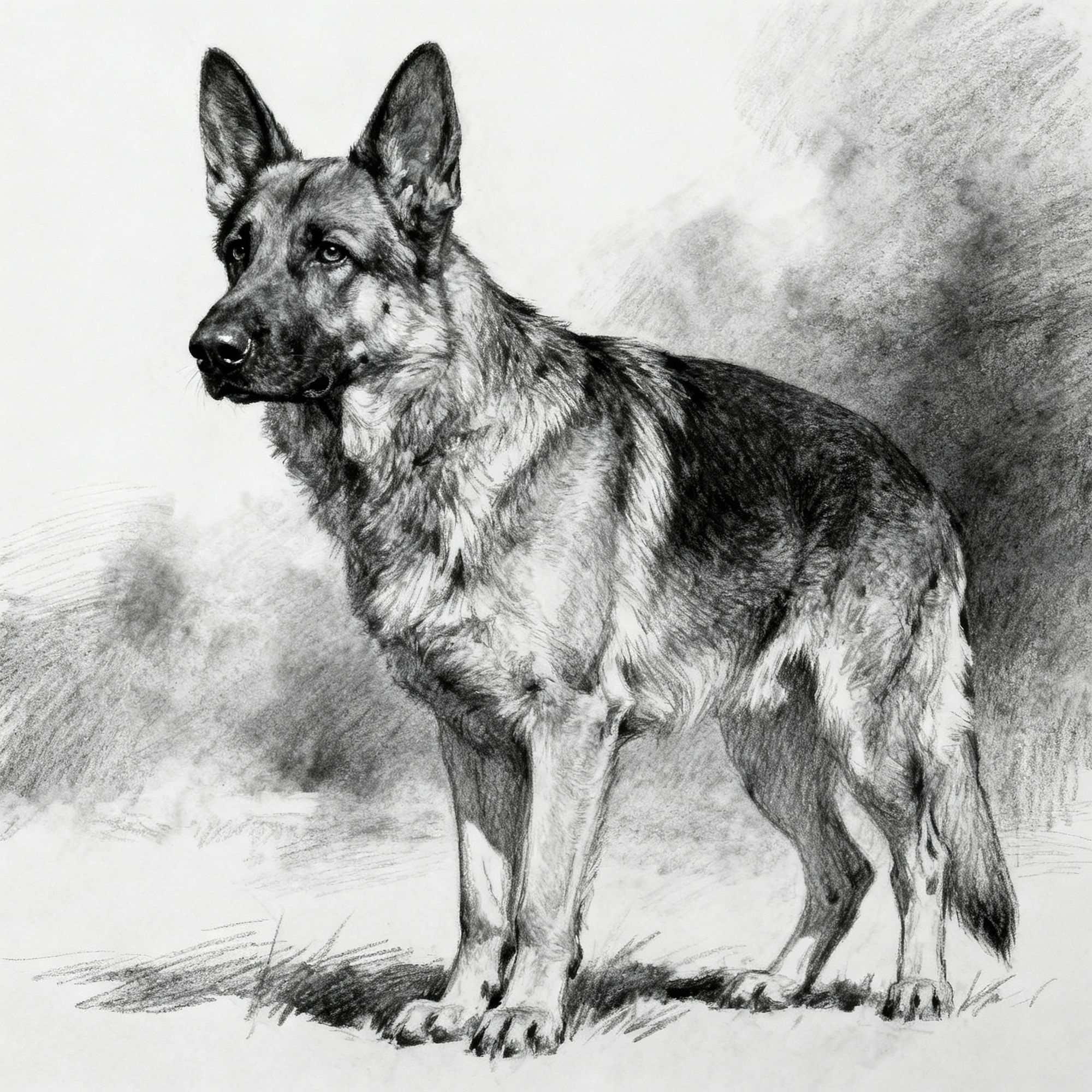 German Shepherd Dog Drawings - AI Art Gallery