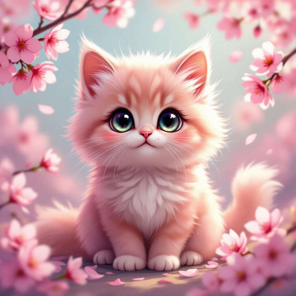 Cute Pink Cat Wallpapers - Beautiful & Adorable AI Art