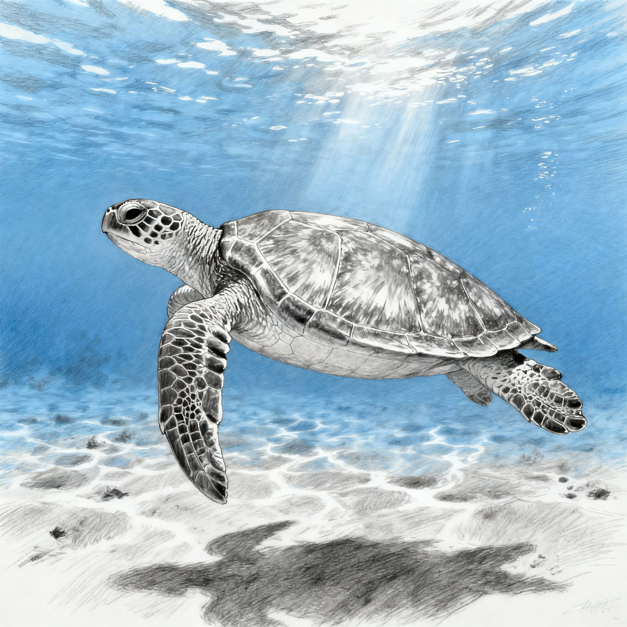 Drawing Of A Turtle - AI Art Gallery