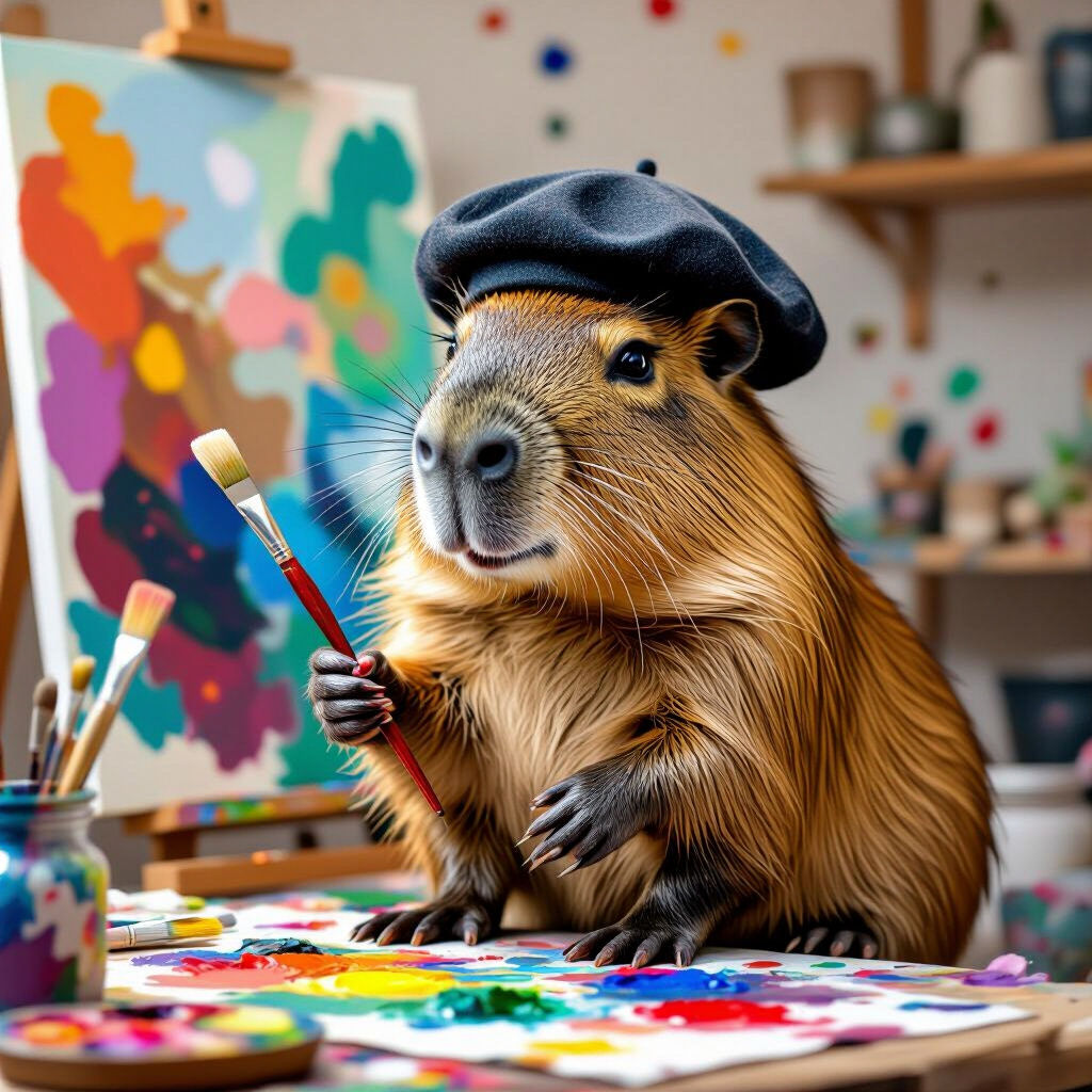 Art Capybara - AI Generated Art