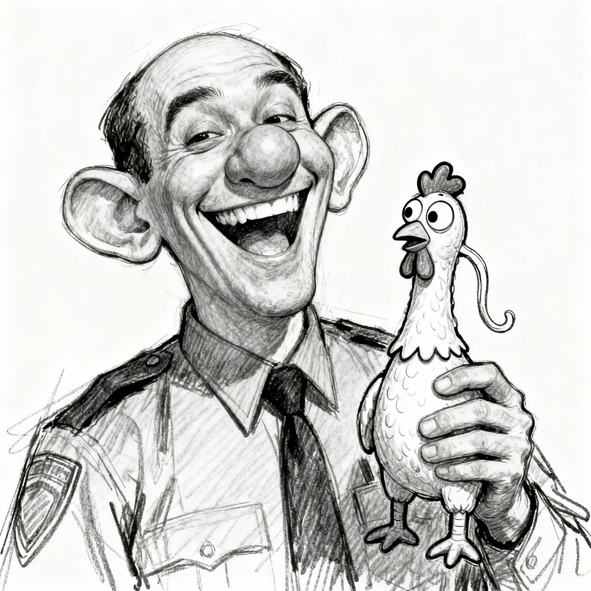 Funny Police Sketch Art - AI Generated