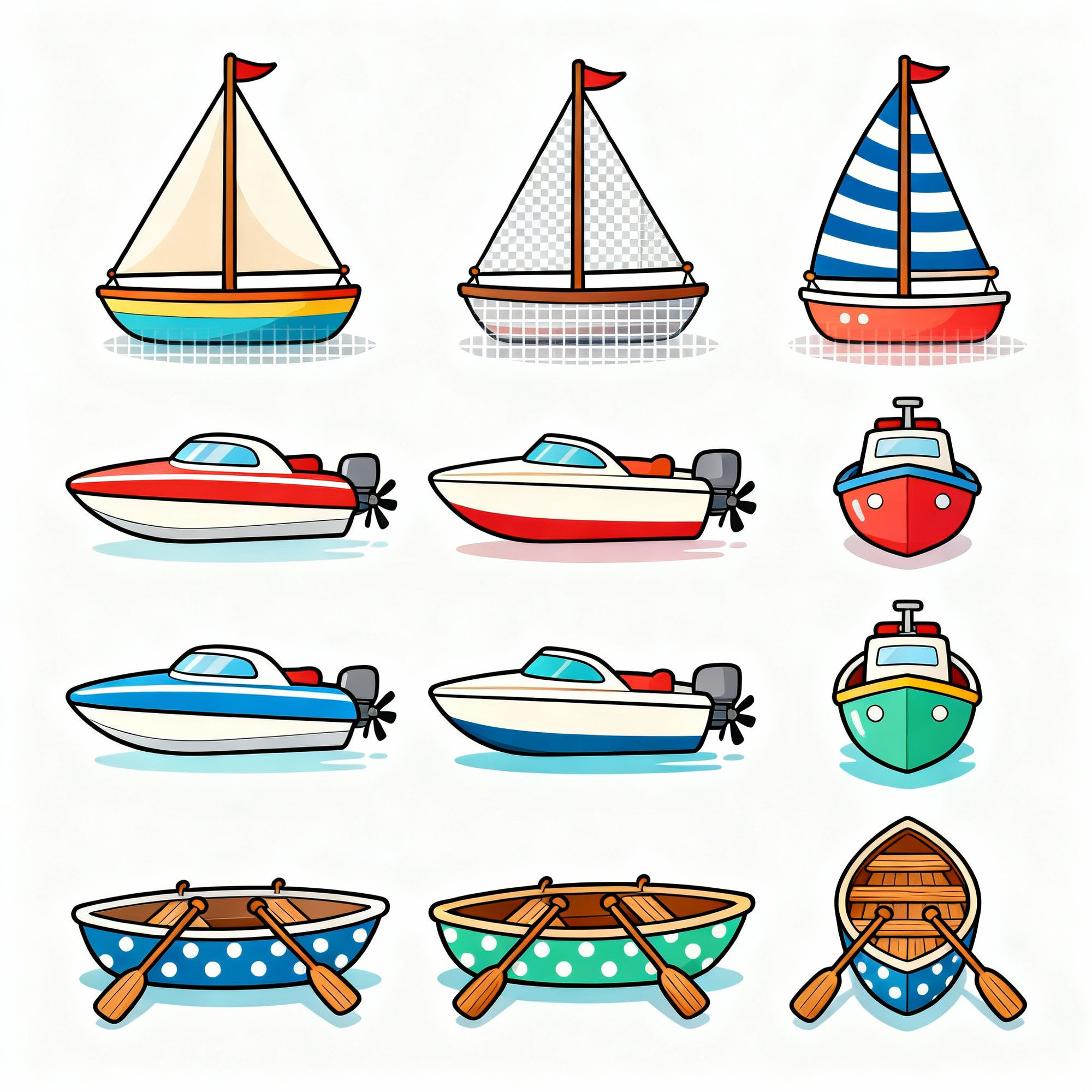 Boat Clip Art - AI Generated Graphics
