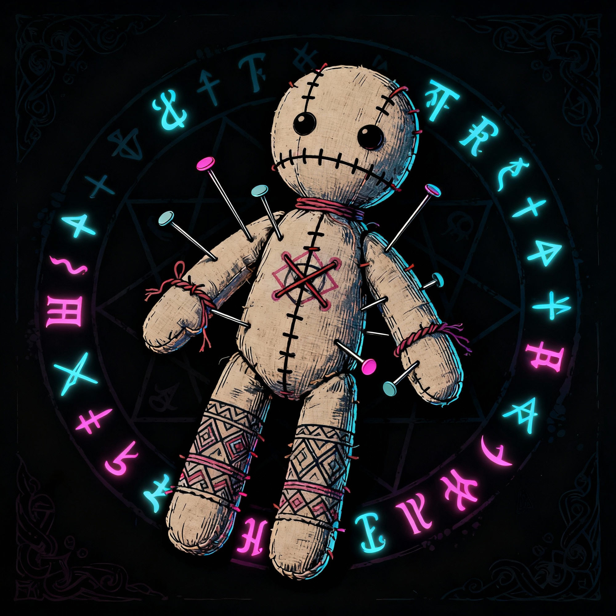 Voodoo Doll Drawings - AI Generated Art