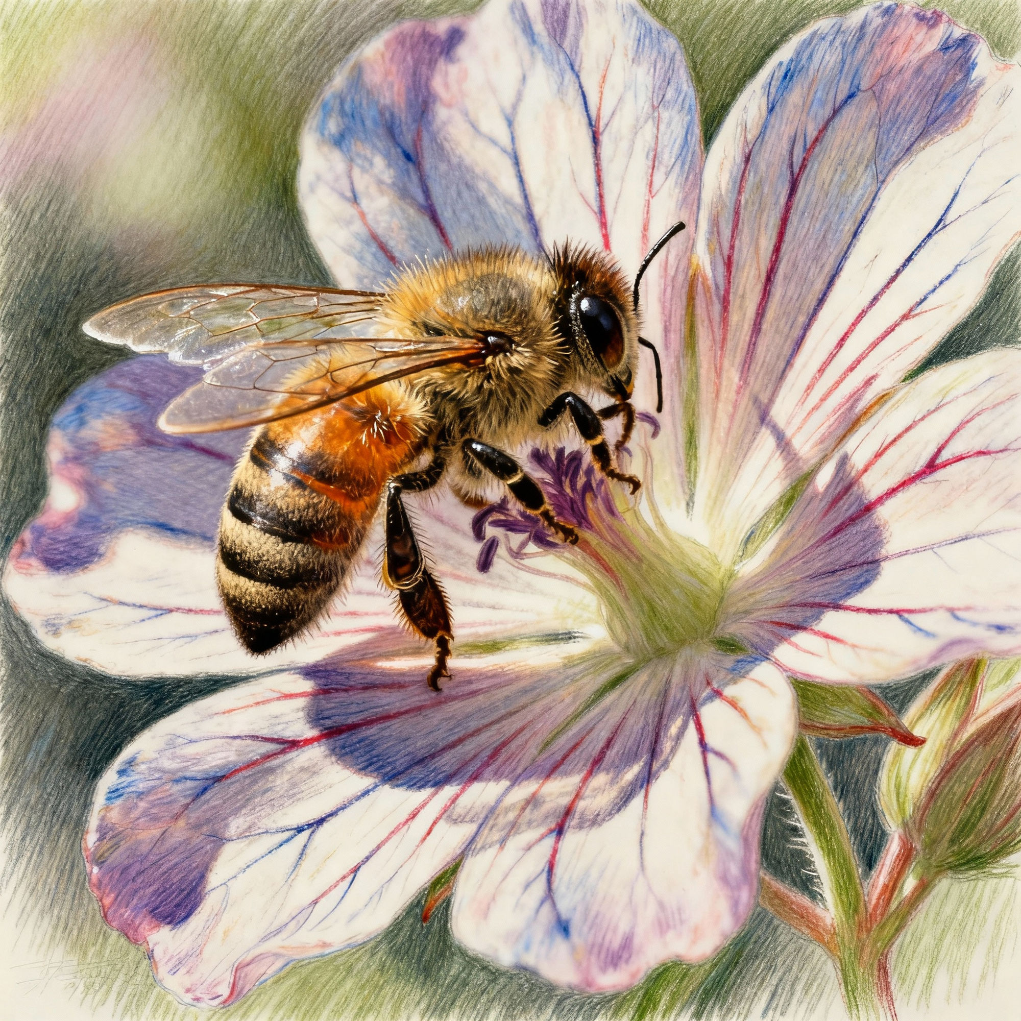 Realistic Bee Drawings - AI Generated Art