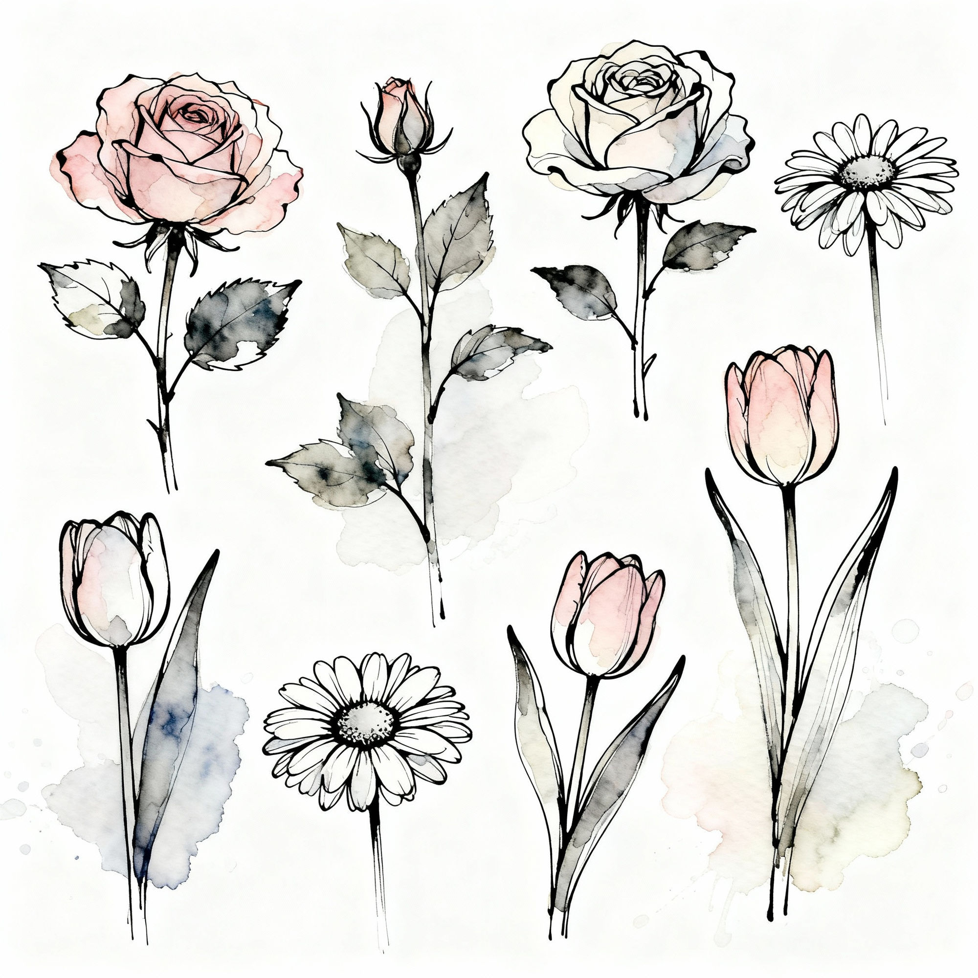 Easy Flower Drawings - AI Generated Art