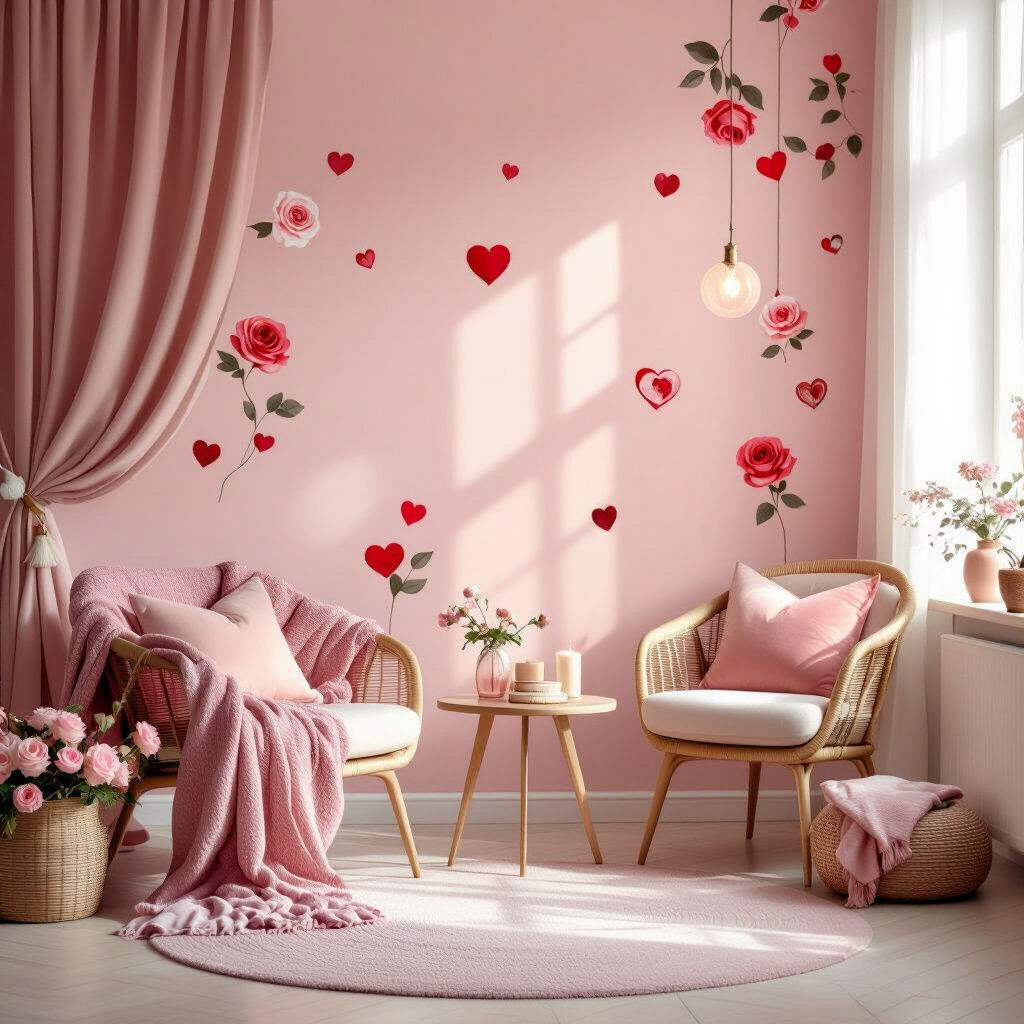 Aesthetic Pink Valentines Wallpaper - AI Generated Art