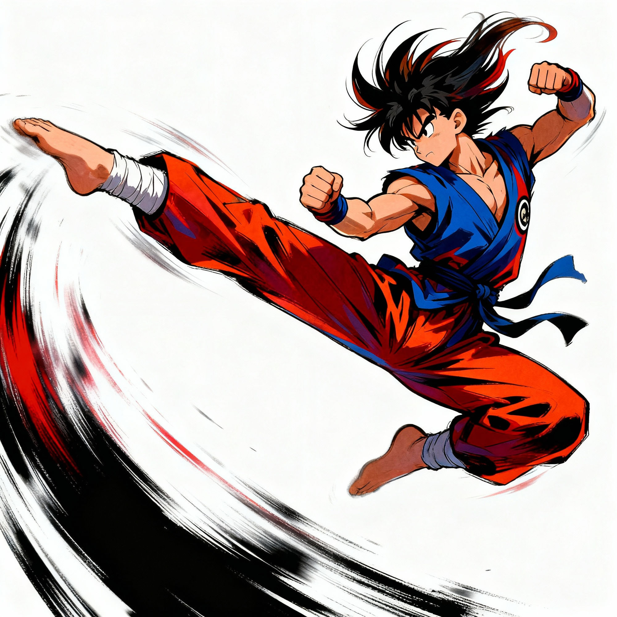 Fighting Poses Drawing - AI Generated Art