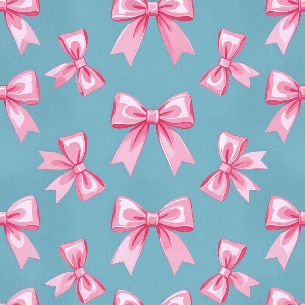 Preppy Pink Bow Wallpaper - Aesthetic AI Designs