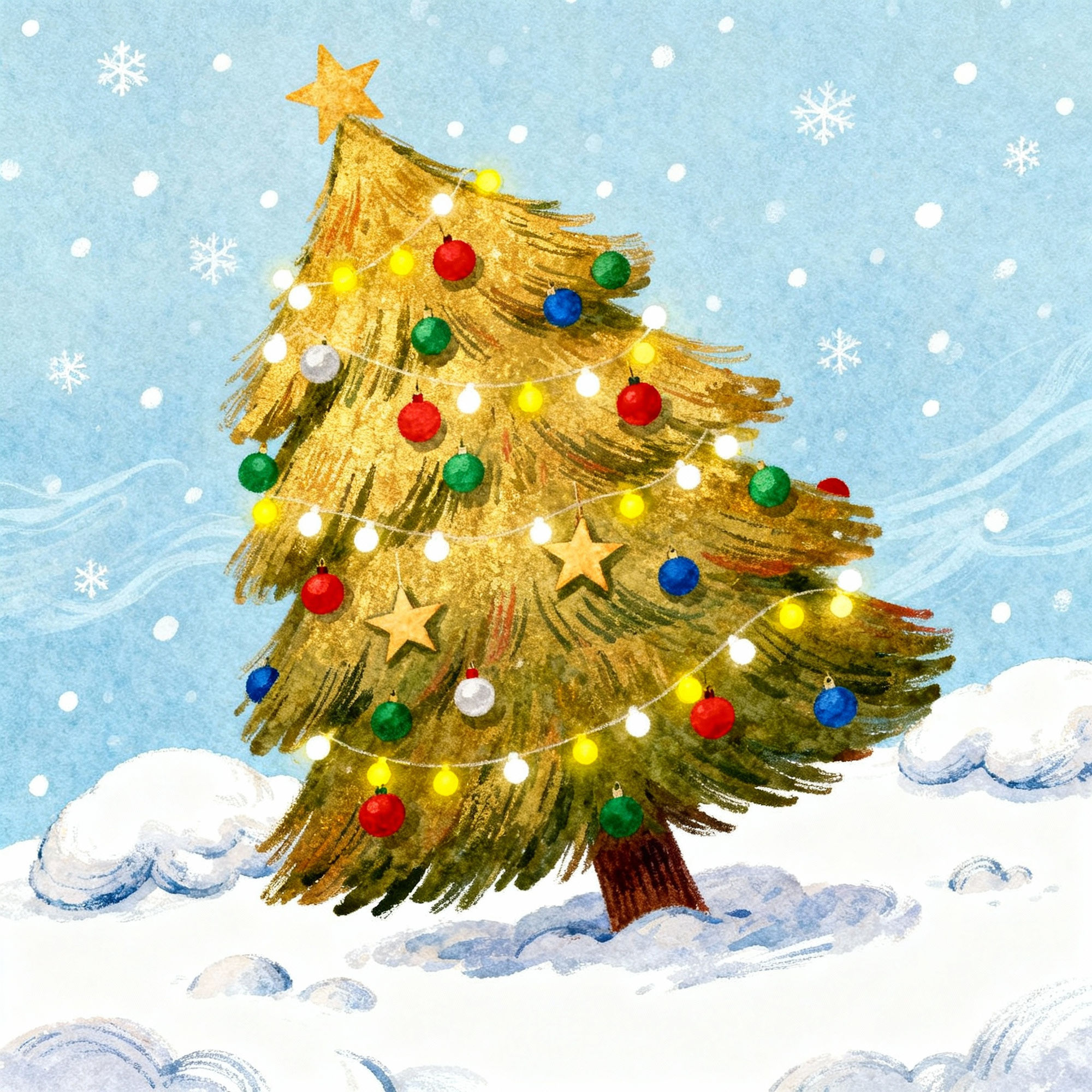 Christmas Drawings Tree - AI Generated Art