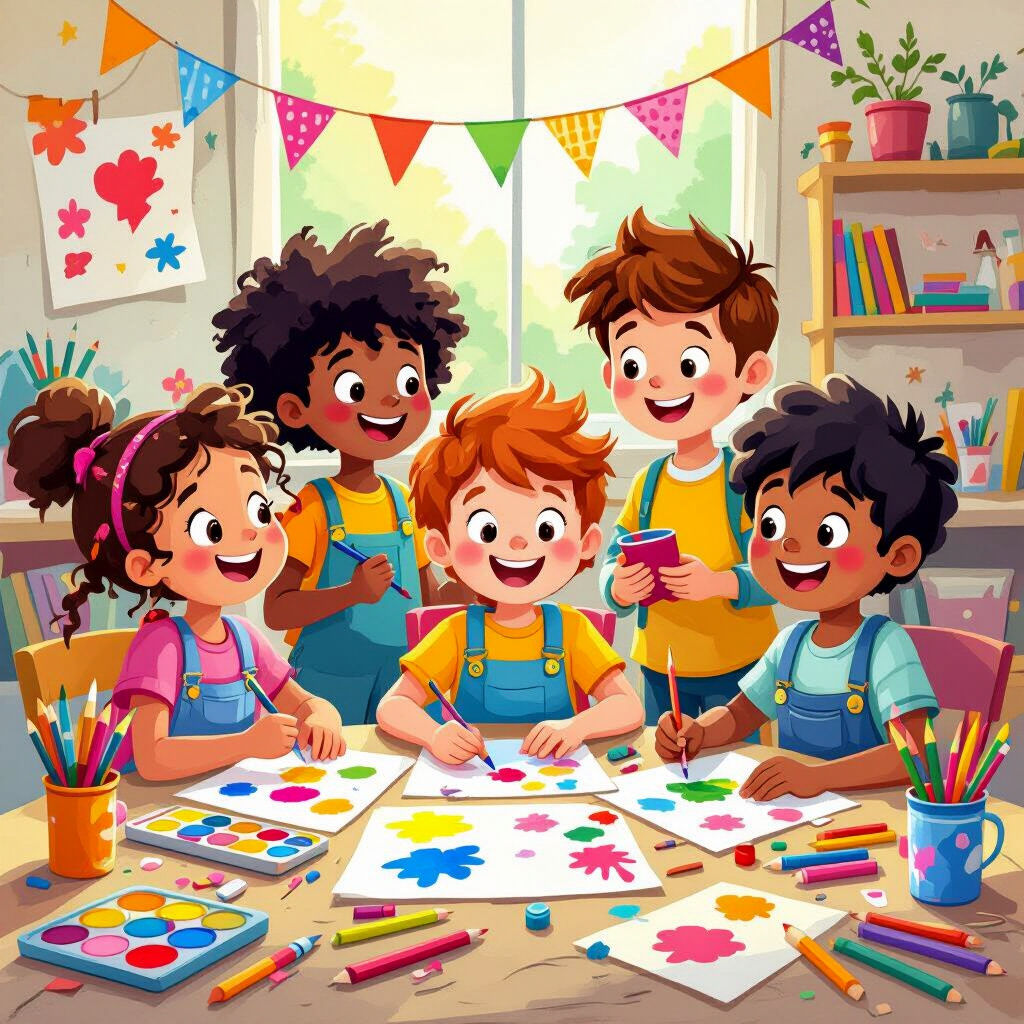 Simple Art And Craft Ideas For Kids - AI Generated