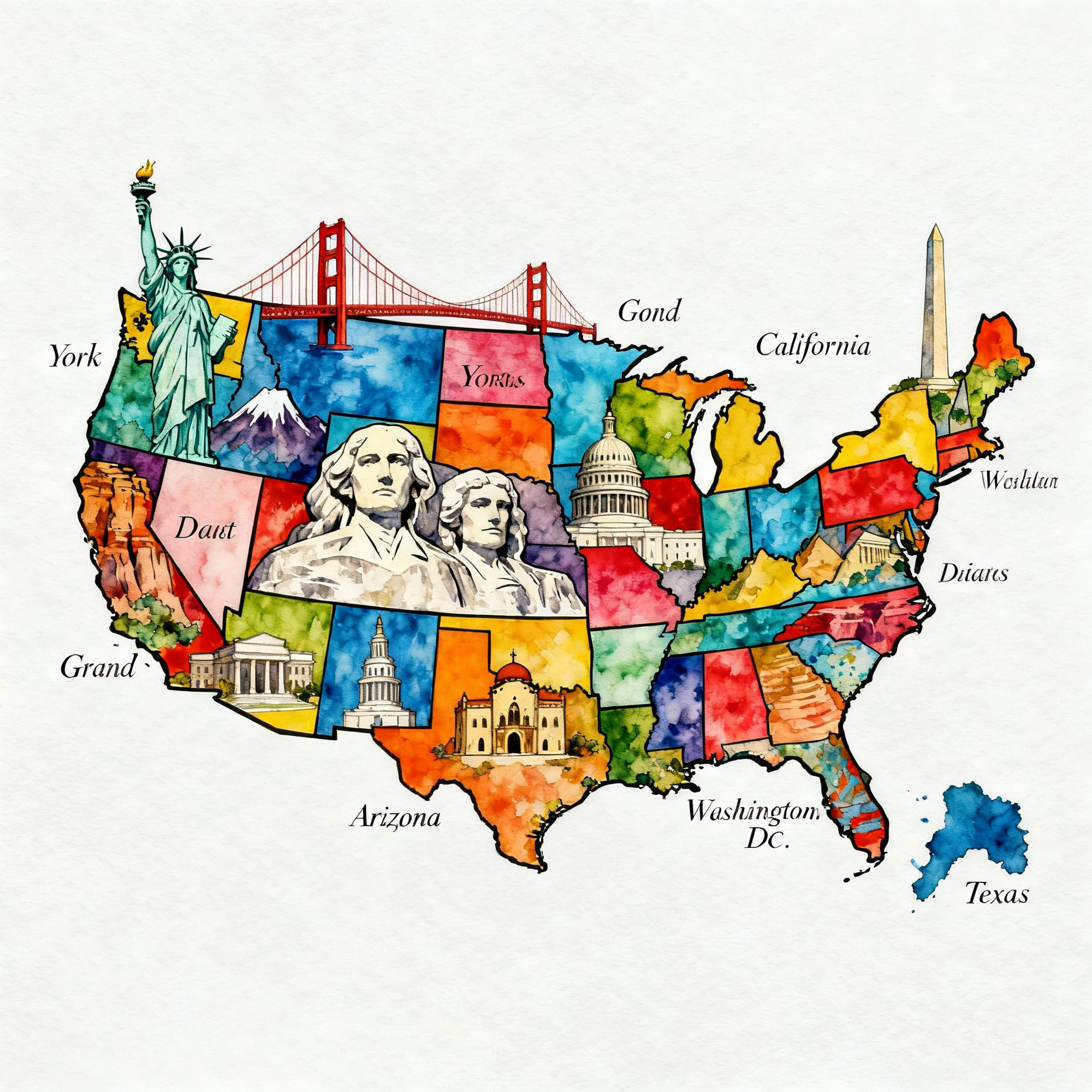Us Map Drawings - Create Your Own AI Map Art