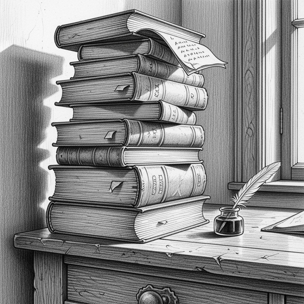 AI Stack Of Books Drawings - Browse & Create Book Art