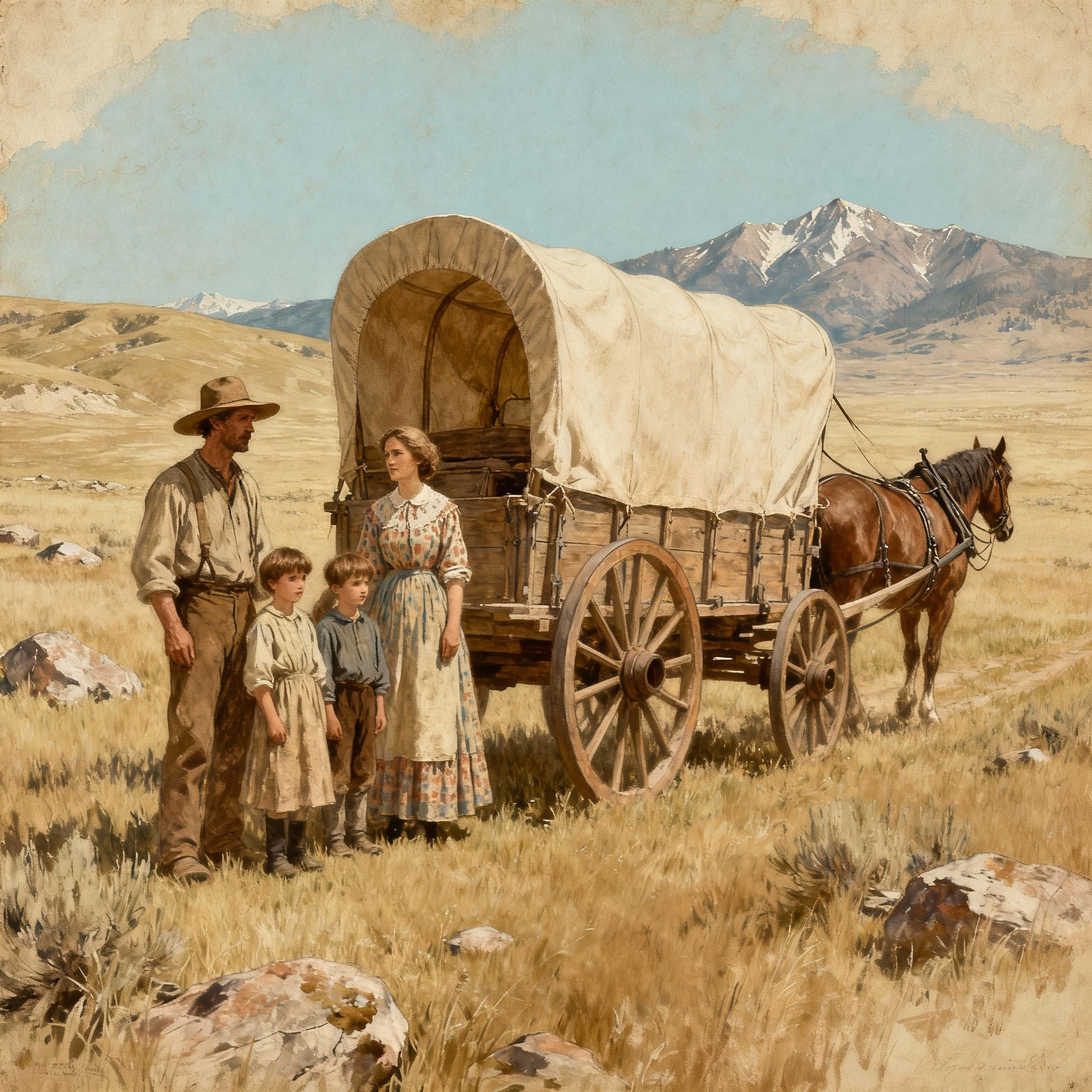 Oregon Trail Drawings - AI Generated Art