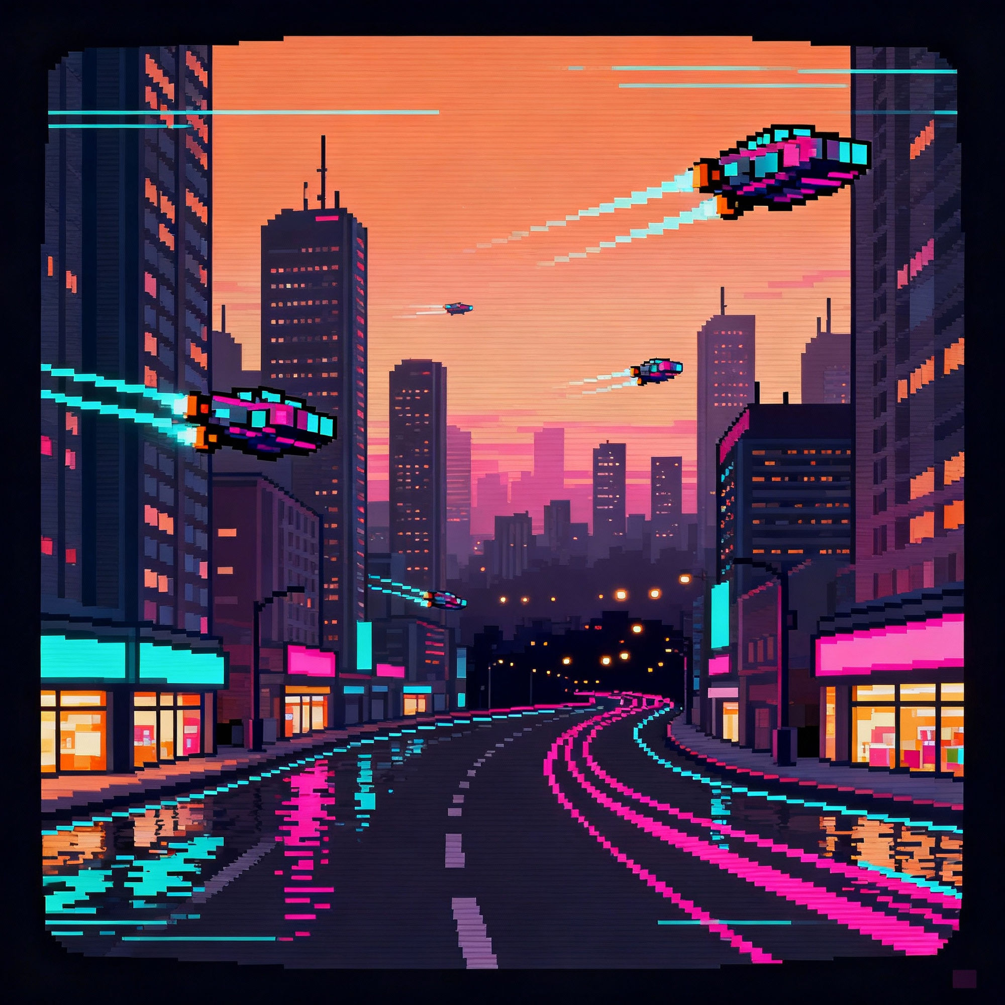 Pixel Art Cityscapes - AI Generated Art