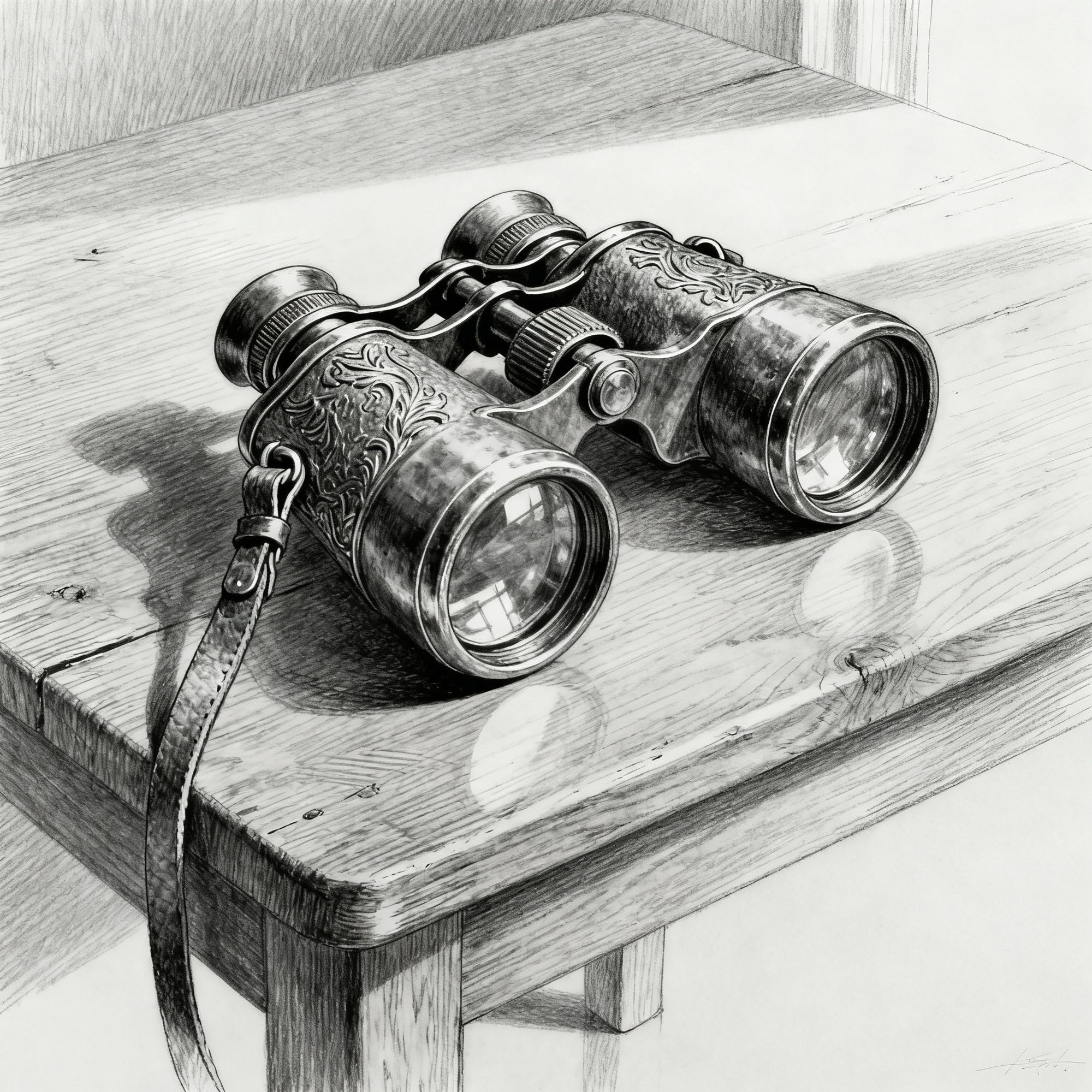 Binoculars Drawing - AI Art Gallery