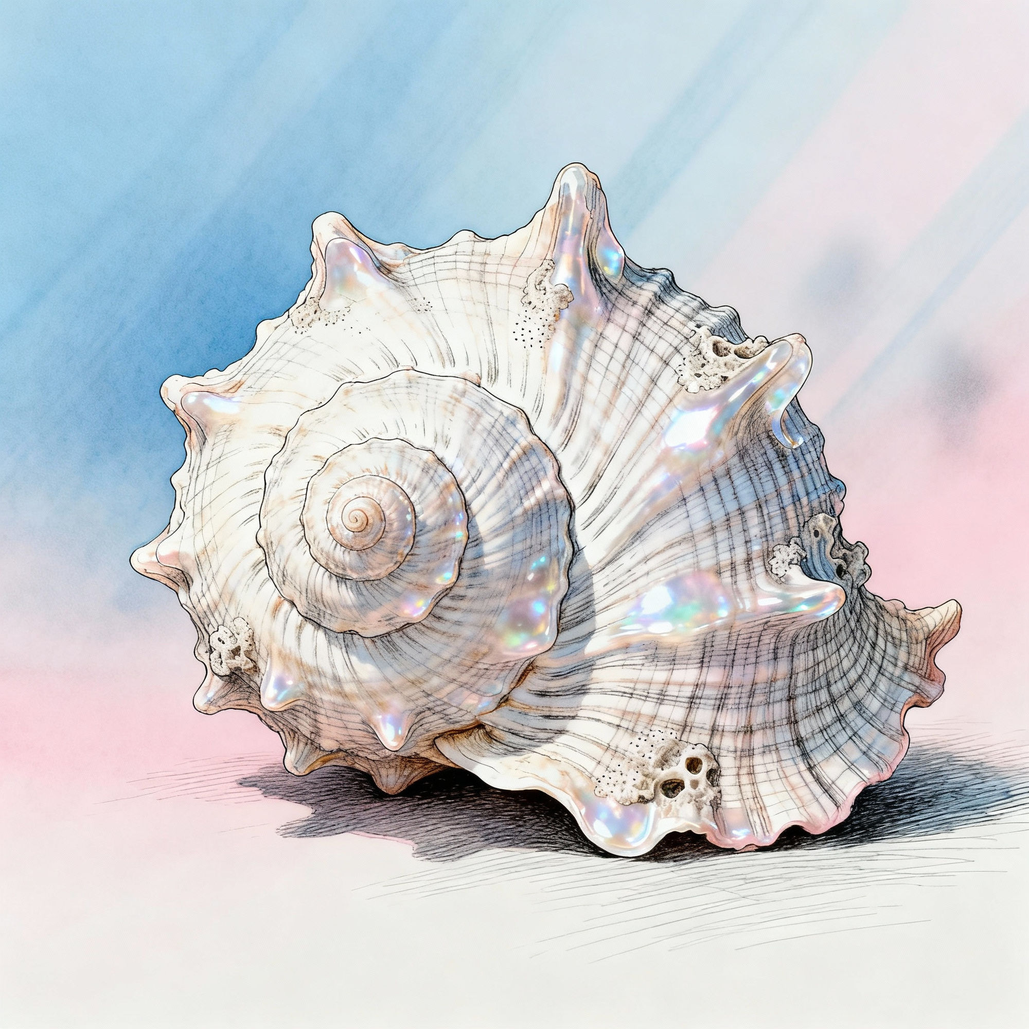 Conch Shell Drawings - AI Art