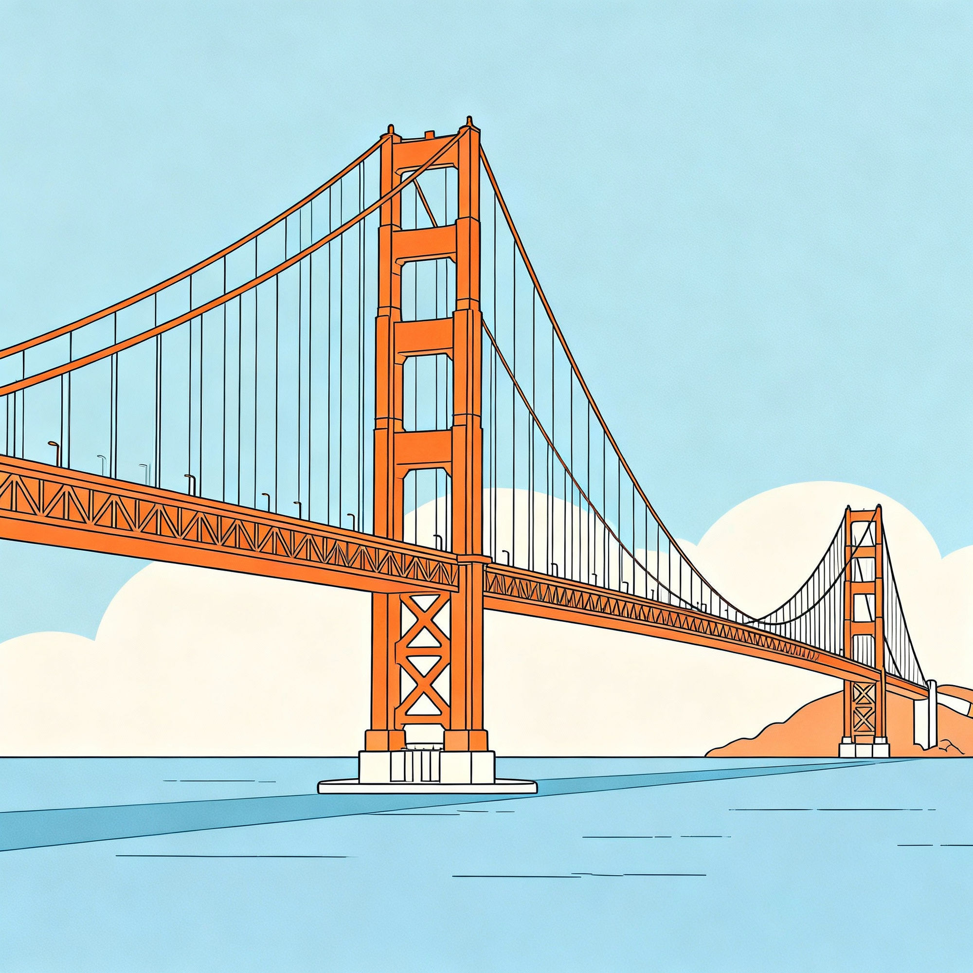 Easy Golden Gate Bridge Drawings - Create Your Own AI Art
