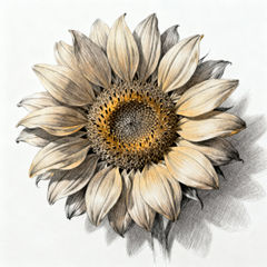Realistic Sunflower Drawings - AI Art Gallery