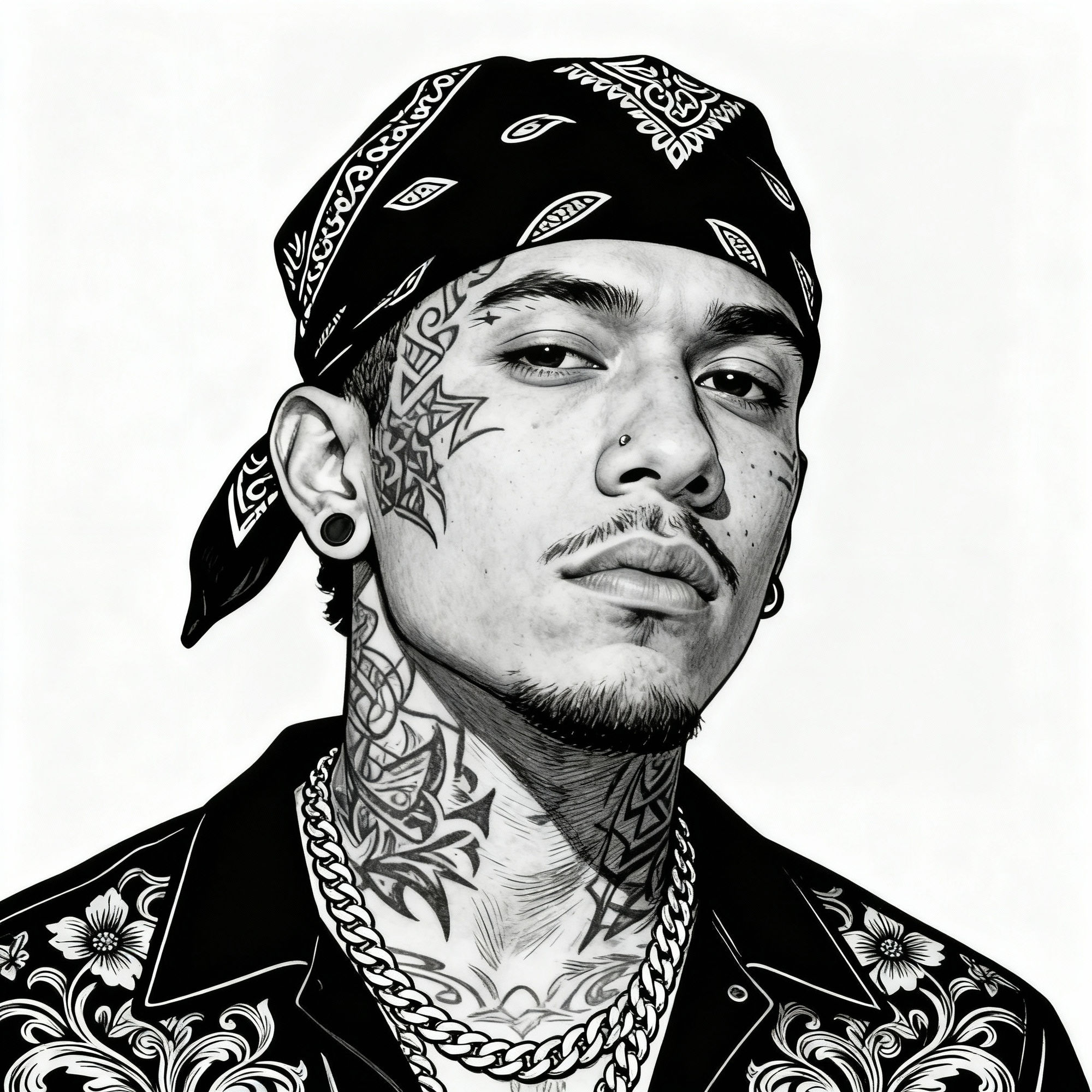 Cholo Drawing Art - AI Generated