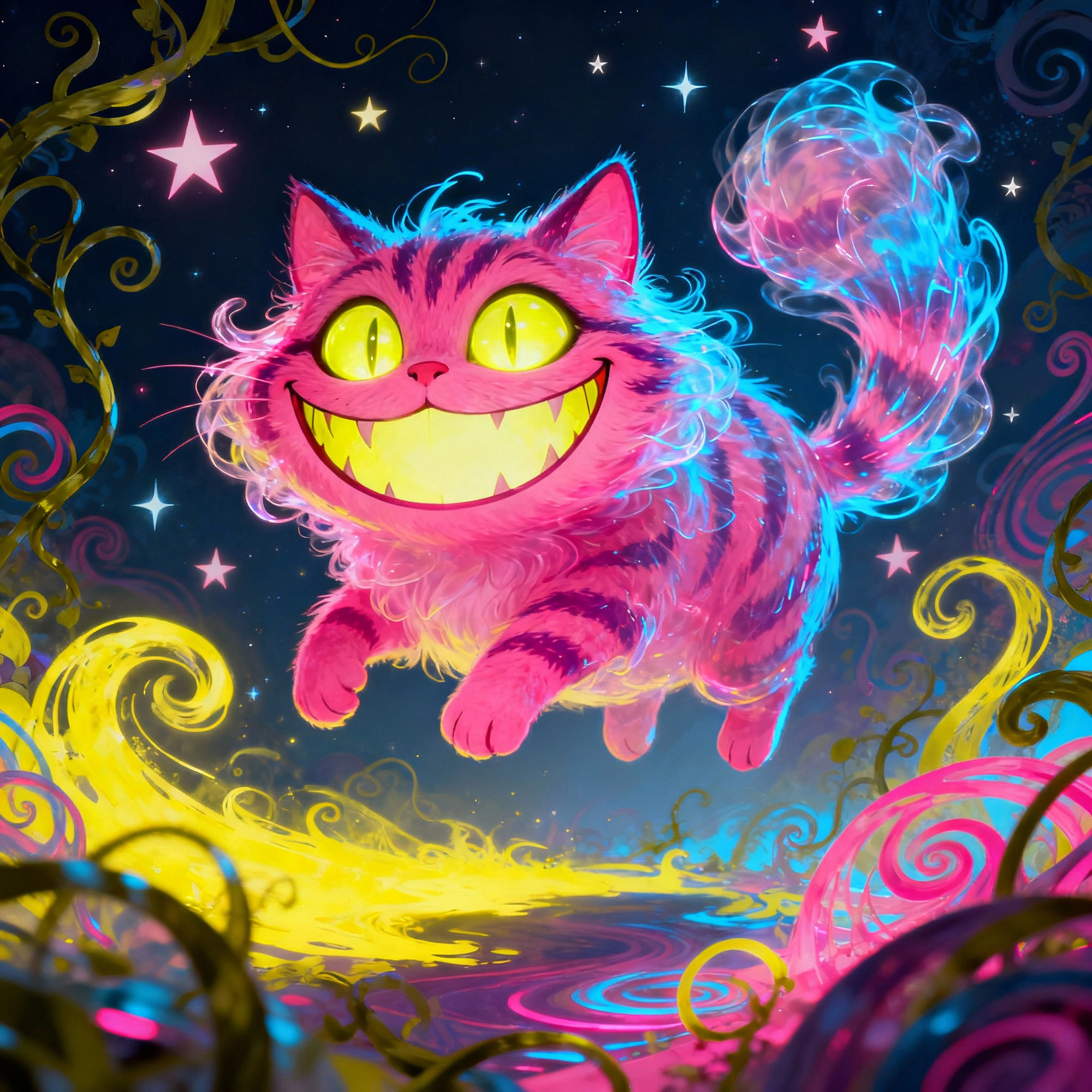 Drawing Cheshire Cat Art - Create Your Own AI Cheshire Cat