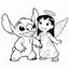 Stitch And Angel Drawing Outlines - AI Art Gallery
