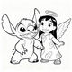 Stitch And Angel Drawing Outlines - AI Art Gallery