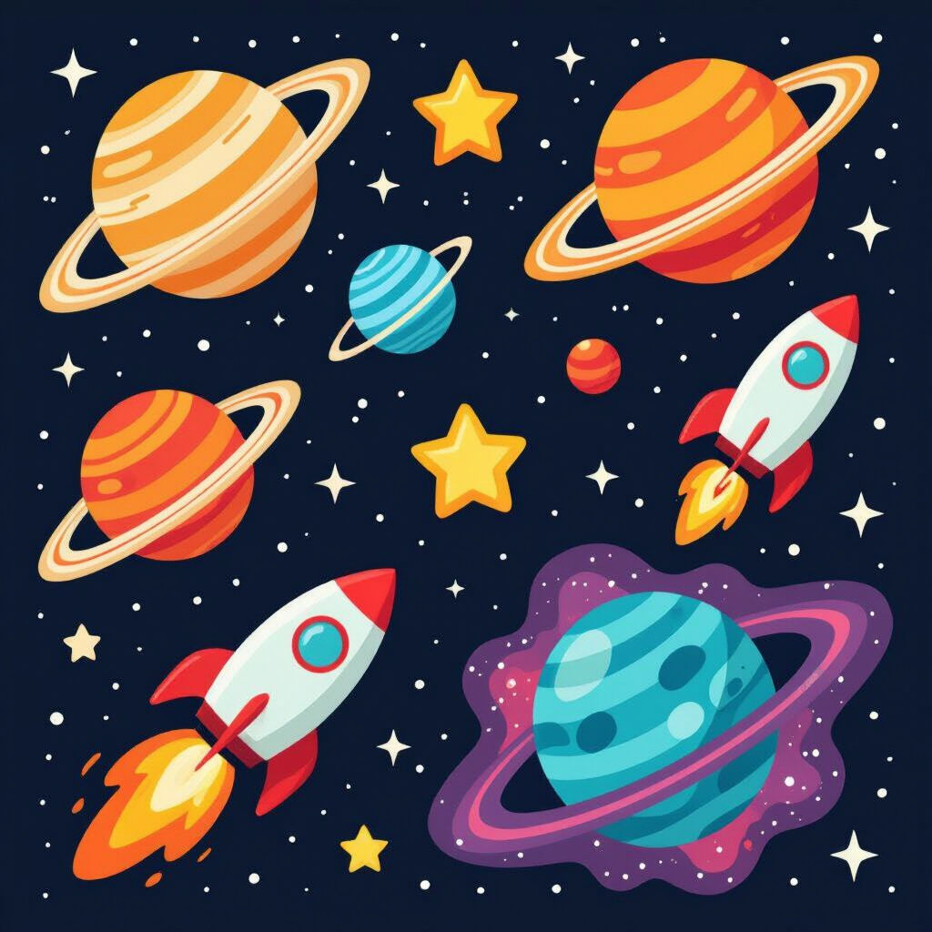 Space Clip Art - AI Generated Graphics