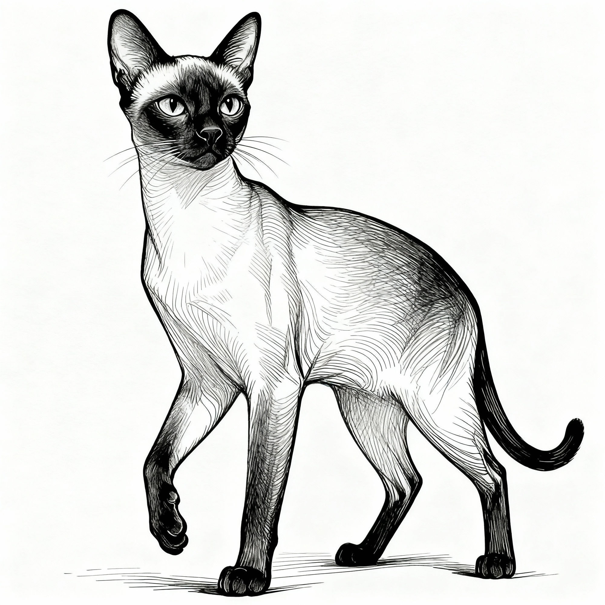 Black And White Cat Drawings - AI Art Gallery