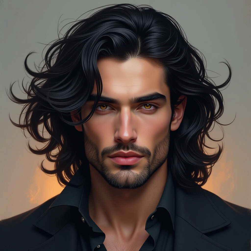 Male Hair Drawing - AI Generated Art